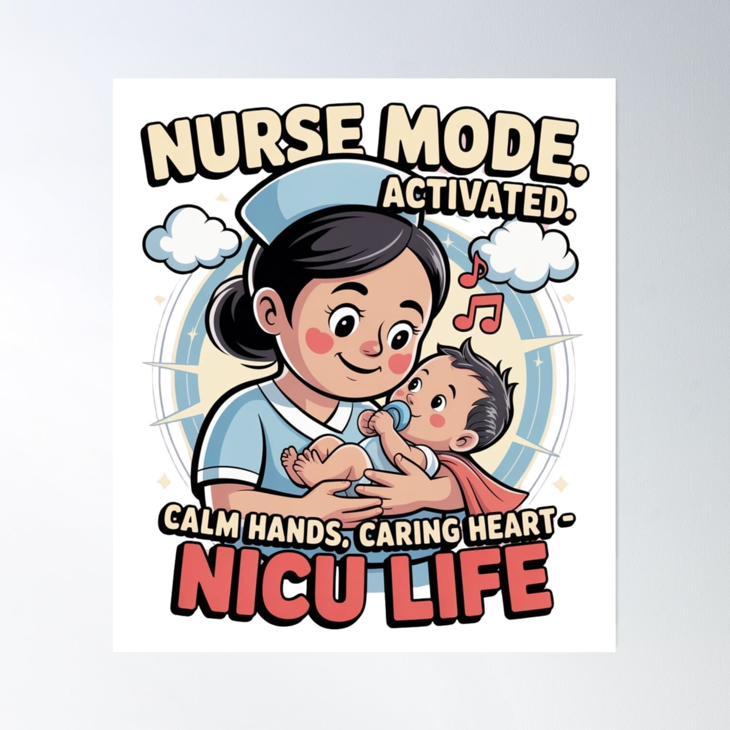 Nurse Mode Activated – Nicu Life Neonatal Nurse Design Poster Wall Art ...