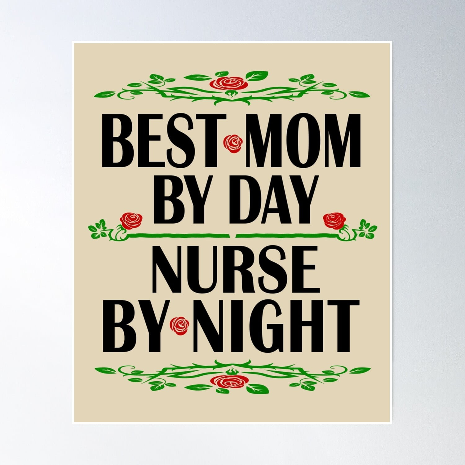 Nurse Mother Birthday Best Mom, Night Shift Poster Wall Art, Modern ...