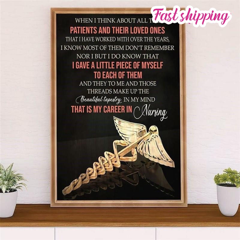 Nurse My Career In Nursing Woman Nurse Female Nursing poster Wall Art ...