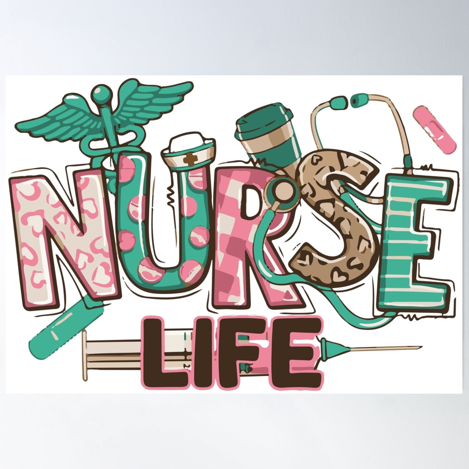 Nurse, Nurse Life, Registered Nurse, Nursing School Poster Wall Art ...