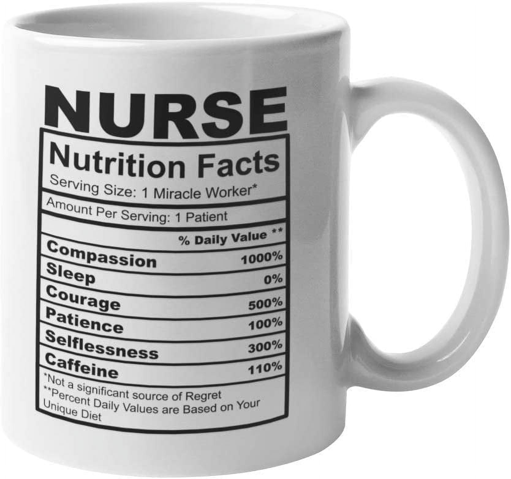 Nurse Nutrition Facts Coffee Mug Funny Motivation Inspiration 11-ounce ...
