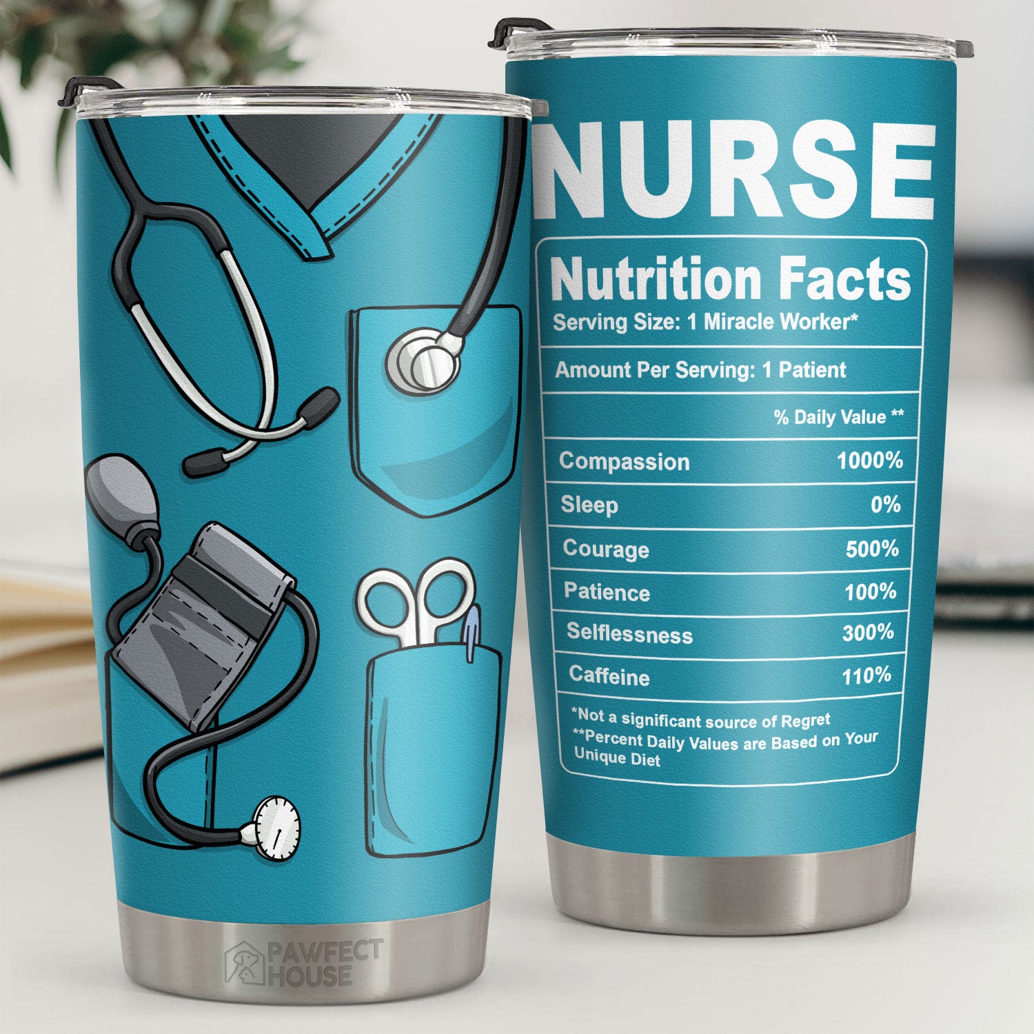 Nurse Nutrition Facts - Tumbler - Appreciation, Graduation, Retirement, Thank You Gift For Nurse ...