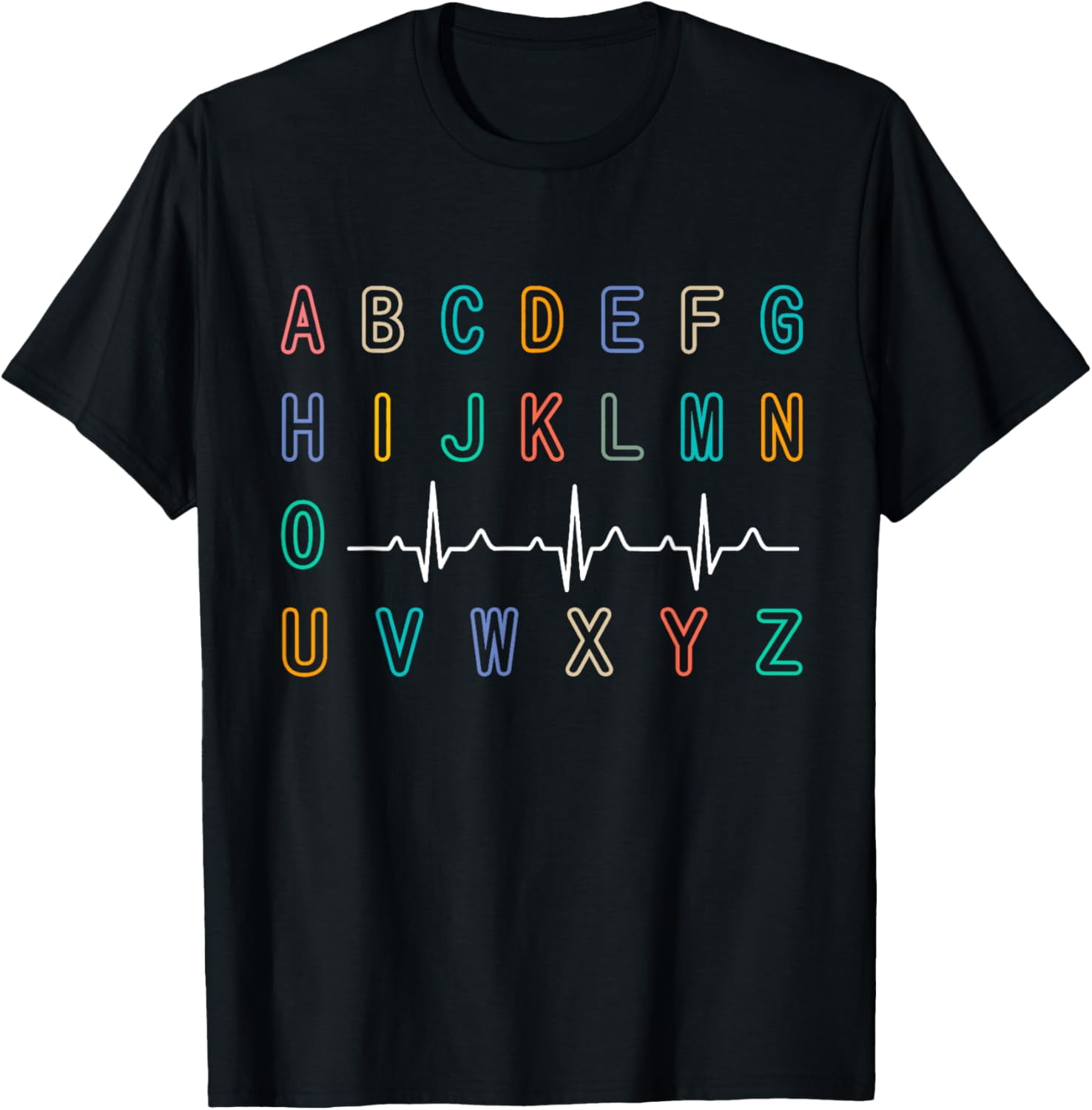 Nurse PQRST Test ABC's Ekg Strip Alphabet Funny Nurses Jokes T-Shirt ...