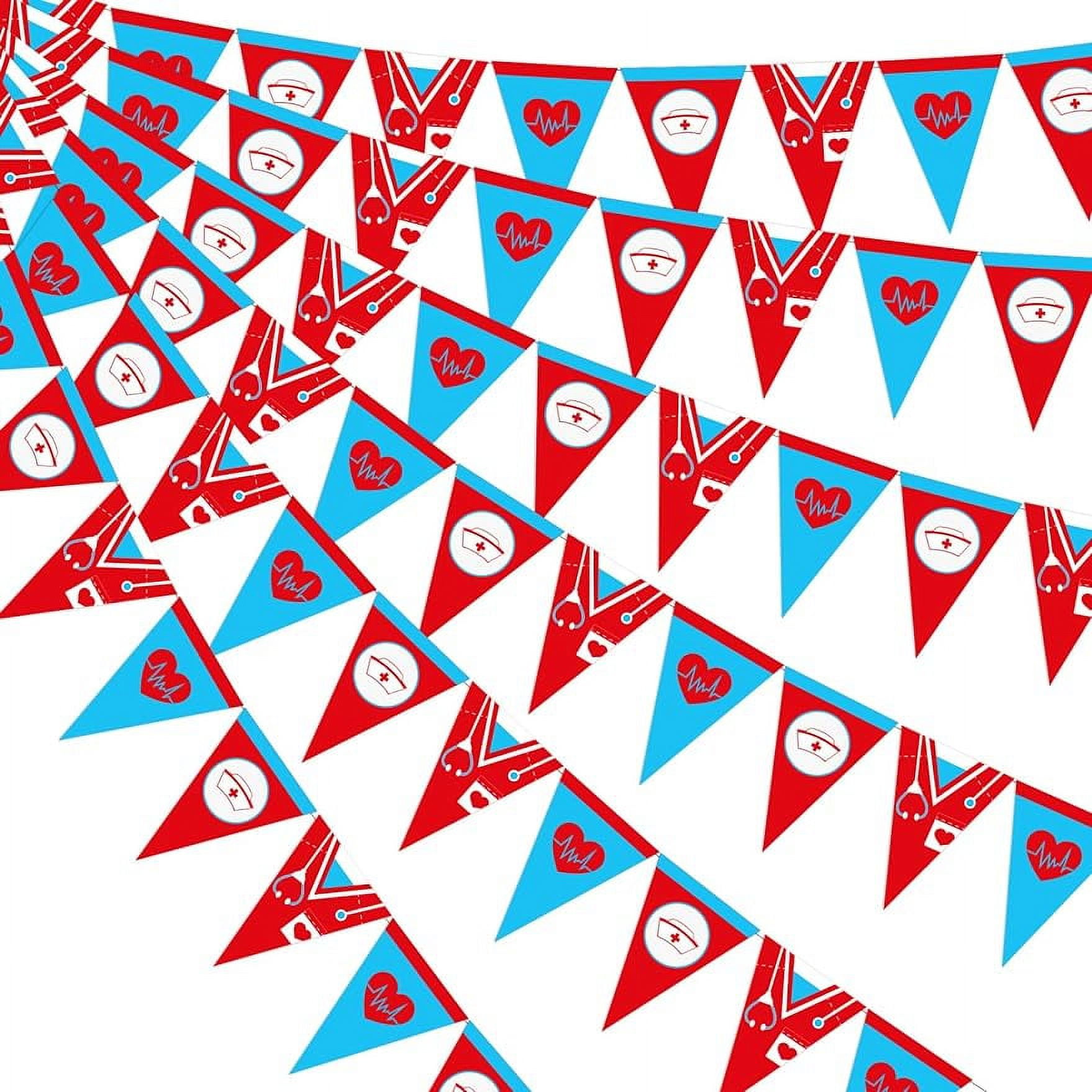 Nurse Party Banner - 3PCS Nursing Party Triangle Bunting Banners ...