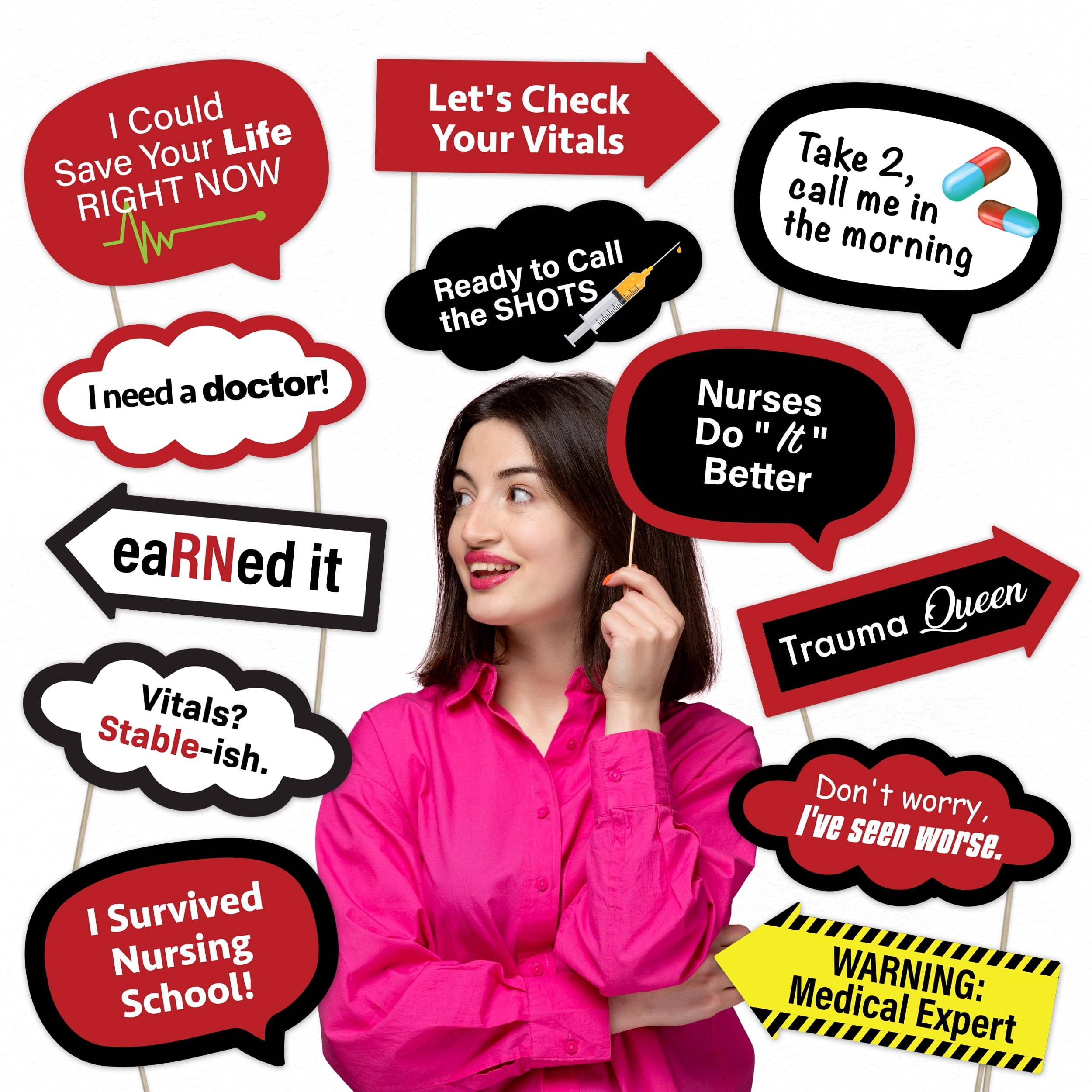 Nurse Party Photo Booth Props Set – Medical-Themed Decorations for ...