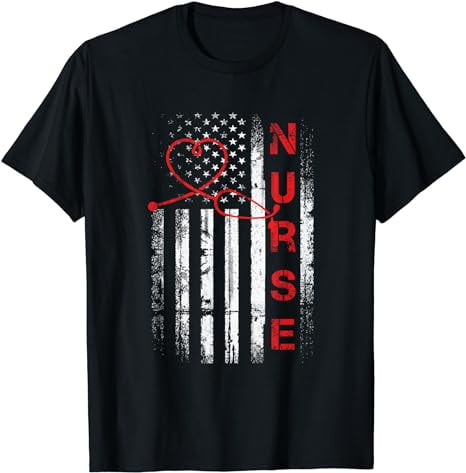 Nurse Patriotic American USA Flag Registered Nurse T-Shirt - Walmart.com