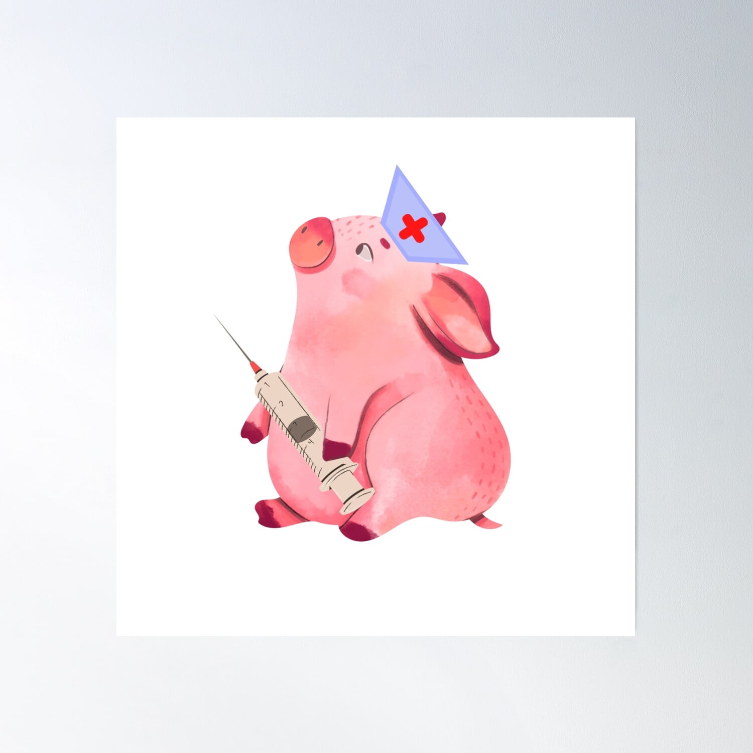 Nurse Pig Needle Poster Wall Art, Modern Wall Decor, 24x24 UNFRAMED ...