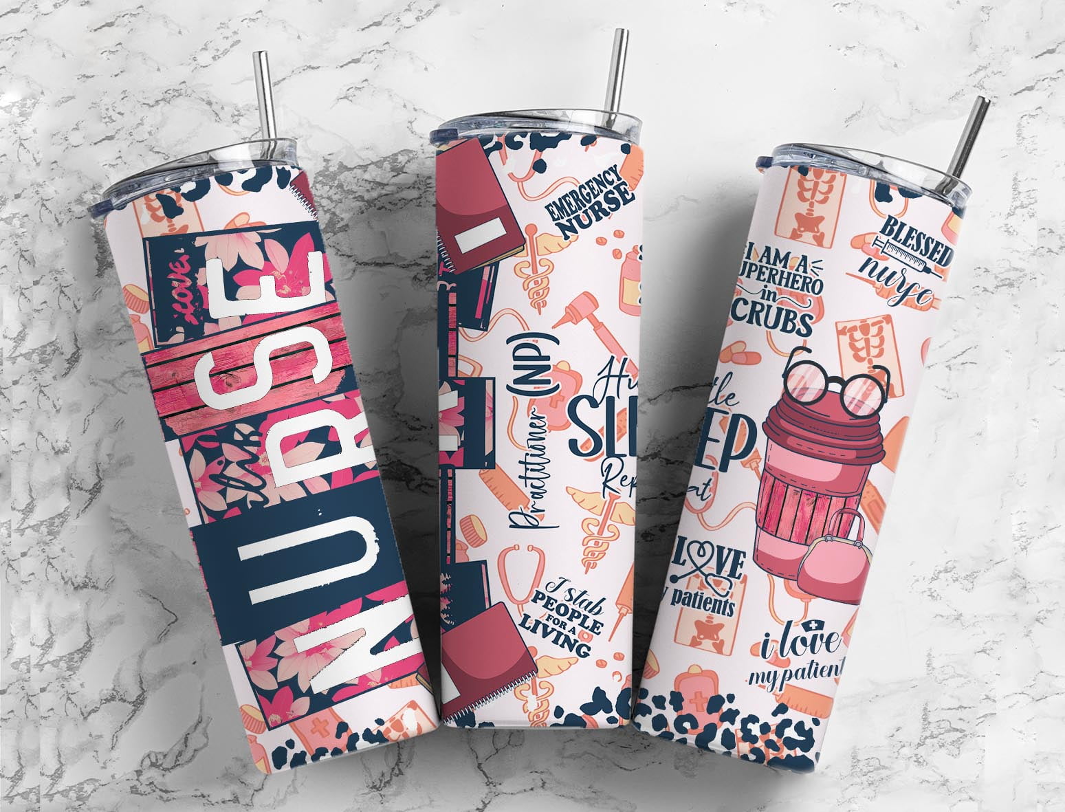 Nurse Practitioner Occupation 20 Oz Skinny Metal Tumbler w/Lid and ...