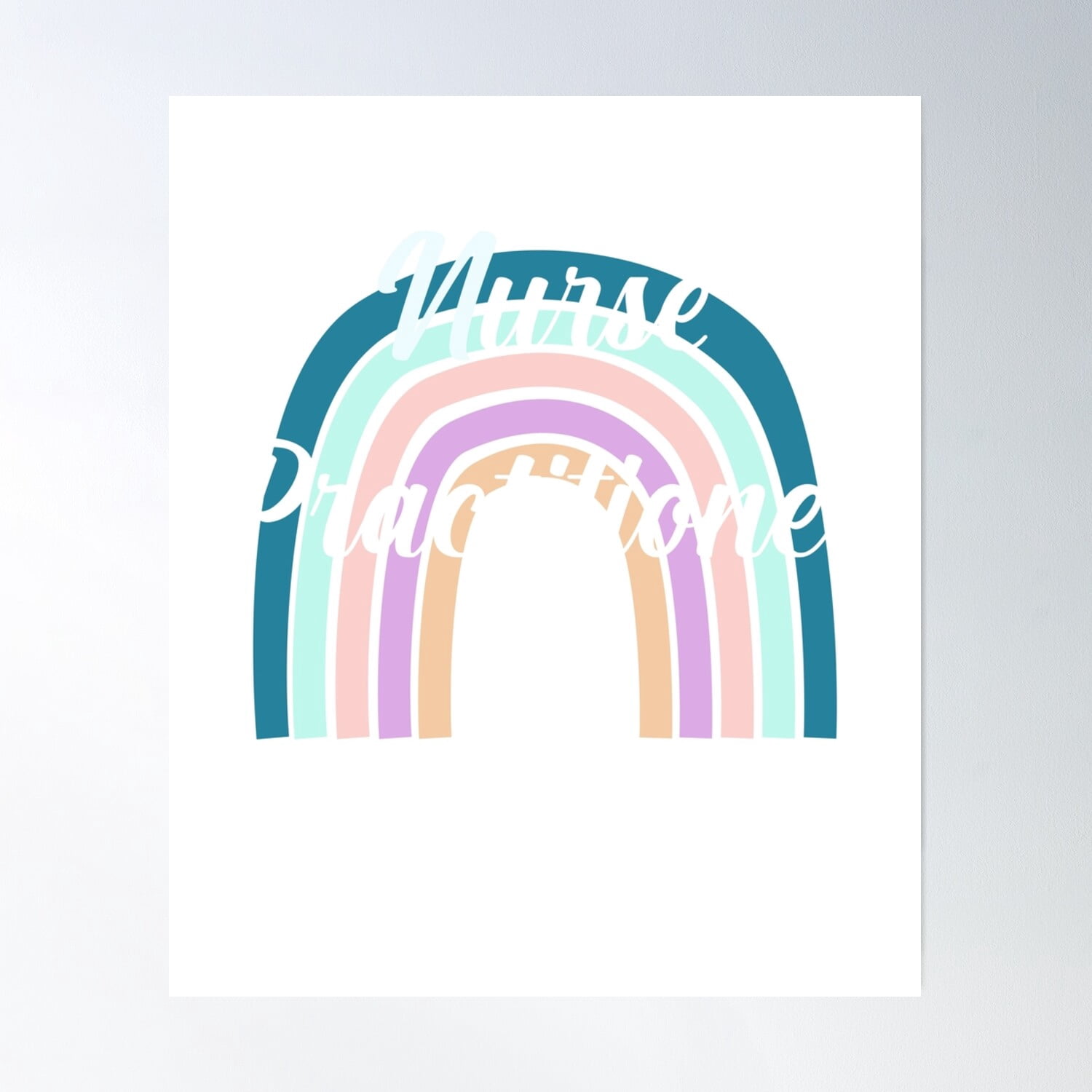 Nurse Practitioner Pastel Rainbow Poster Wall Art, Modern Wall Decor ...