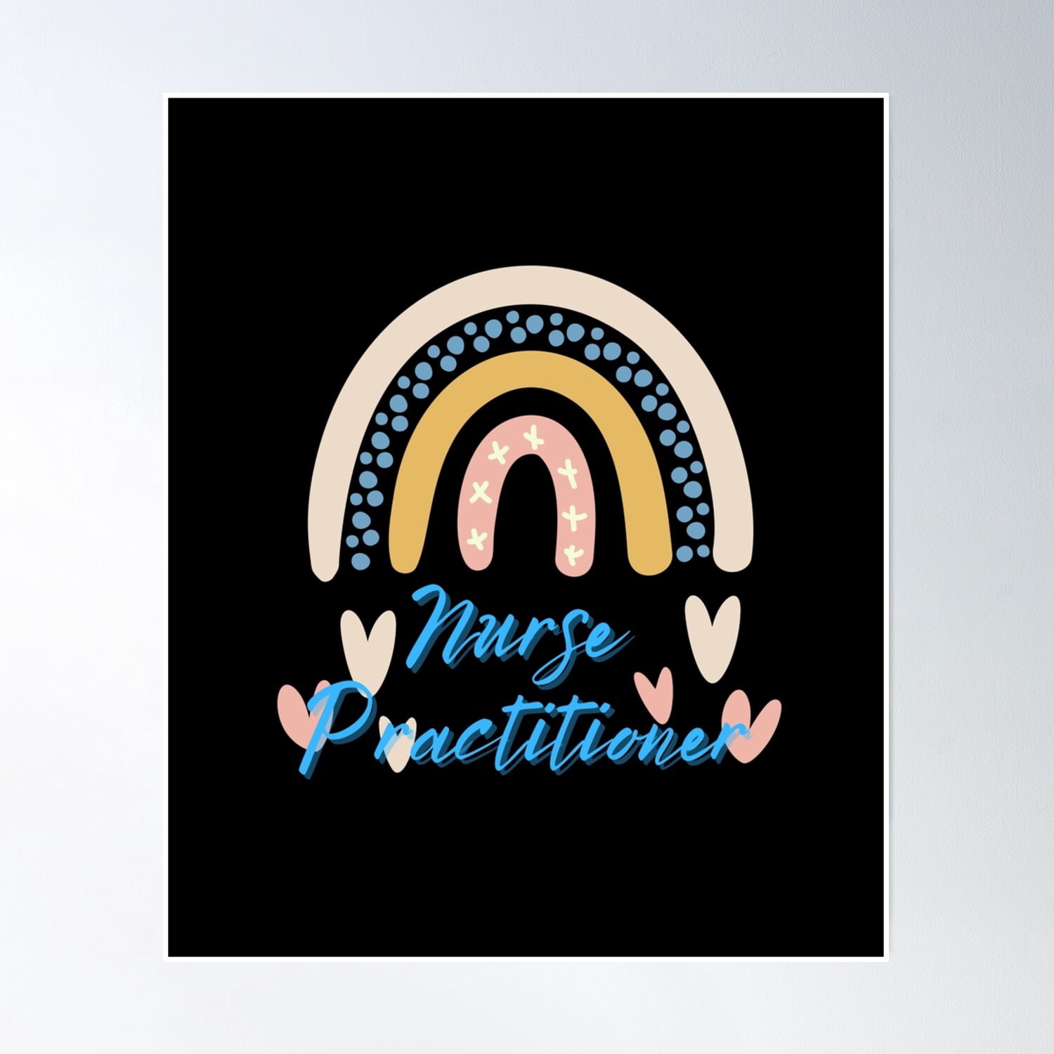 Nurse Practitioner Rainbow, Nurse Rainbow Poster Wall Art, Modern Wall ...