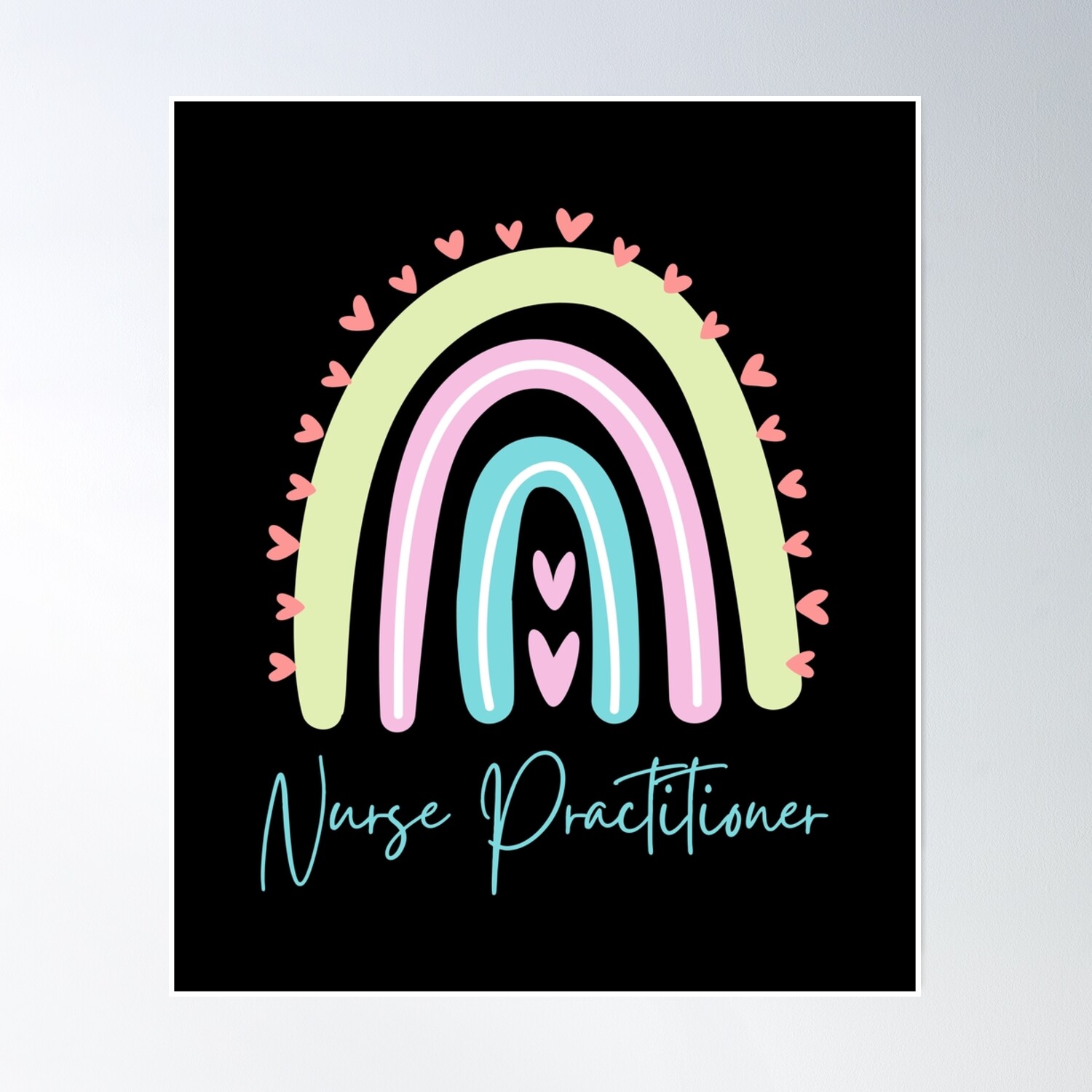 Nurse Practitioner Rainbow, Nurse Rainbow Poster Wall Art, Modern Wall ...