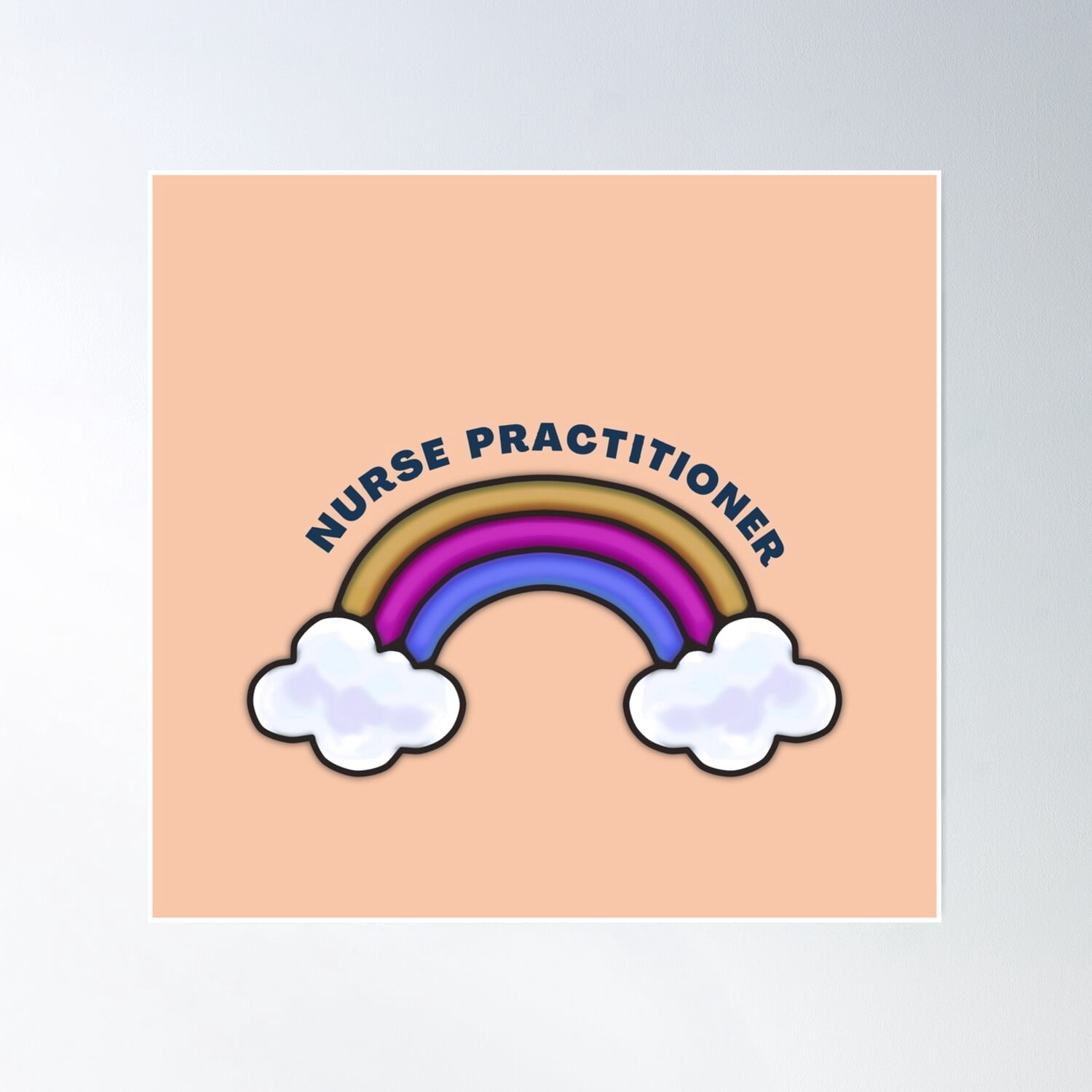 Nurse Practitioner Rainbow Poster Wall Art, Modern Wall Decor, 30x30 ...