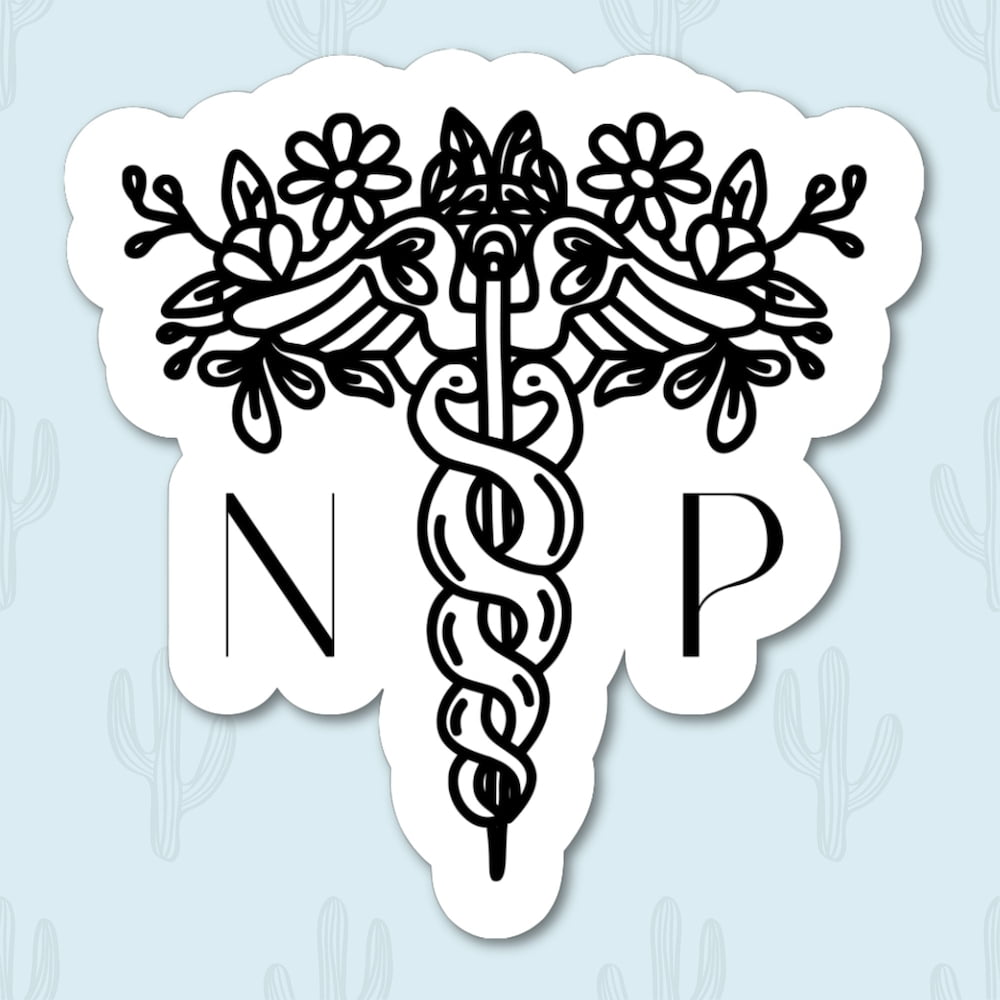 Nurse Practitioner Sticker, Caduceus Sticker, Holographic Sticker, Np Sticker, Nurse Sticker ...