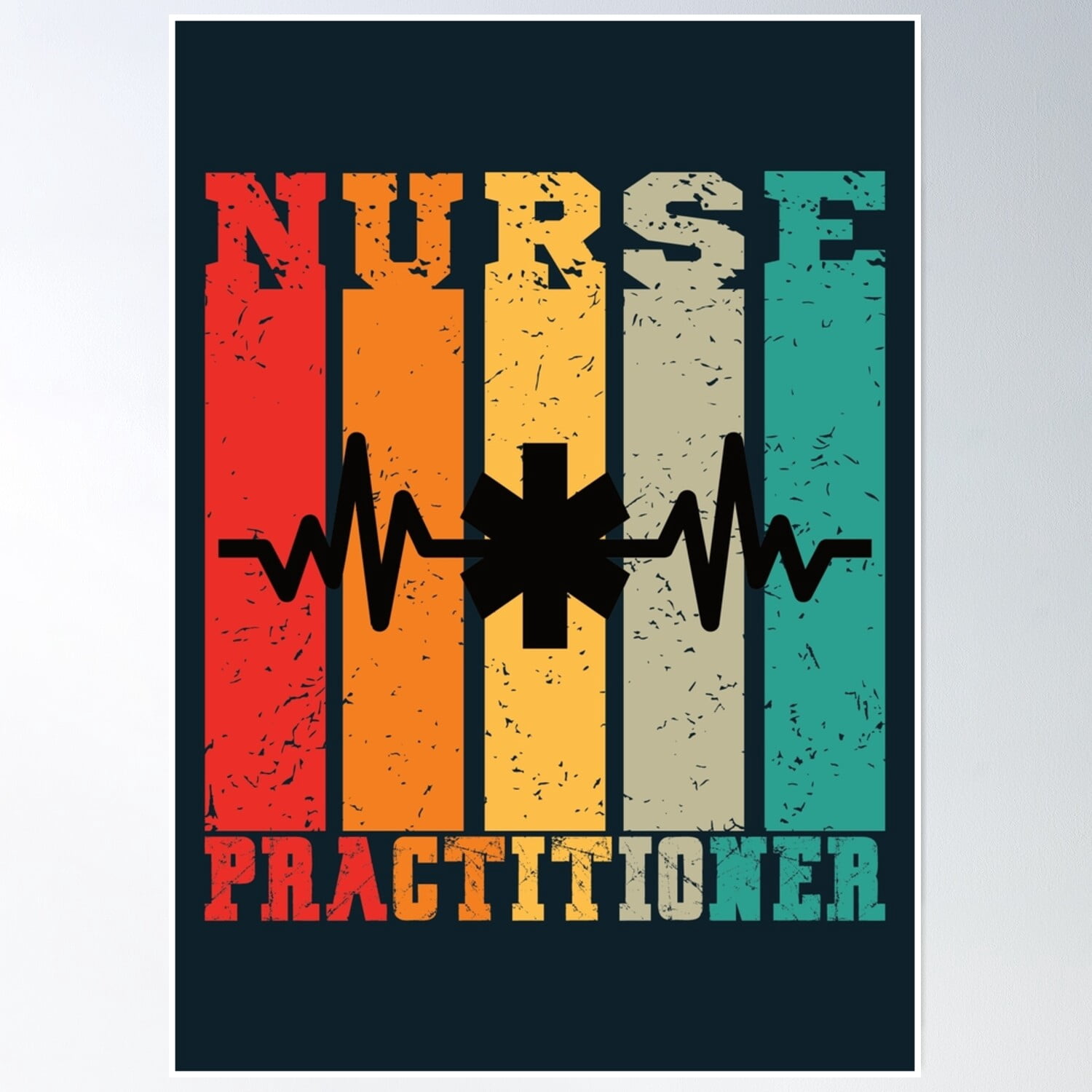 Nurse Practitioner Vintage Rainbow Poster Wall Art, Modern Wall Decor ...