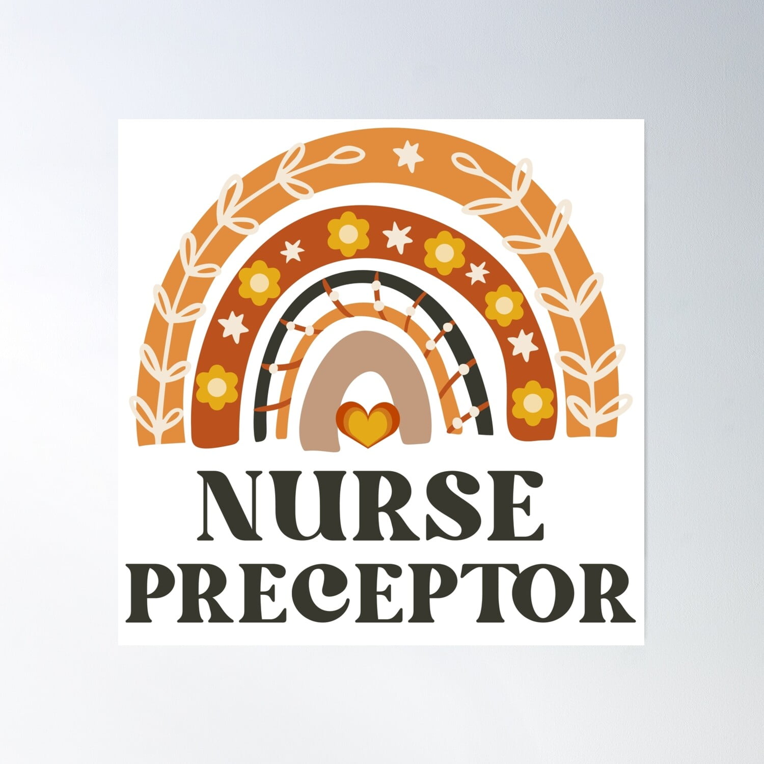 Nurse Preceptor Vintage Rainbow Poster Wall Art, Modern Wall Decor ...