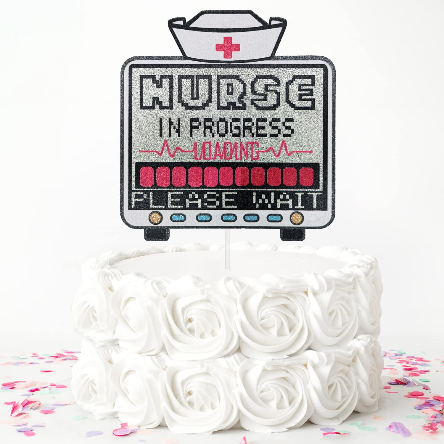 Nurse in Progress Cake Topper, Glitter BSL1 Nursing Student 2025 ...