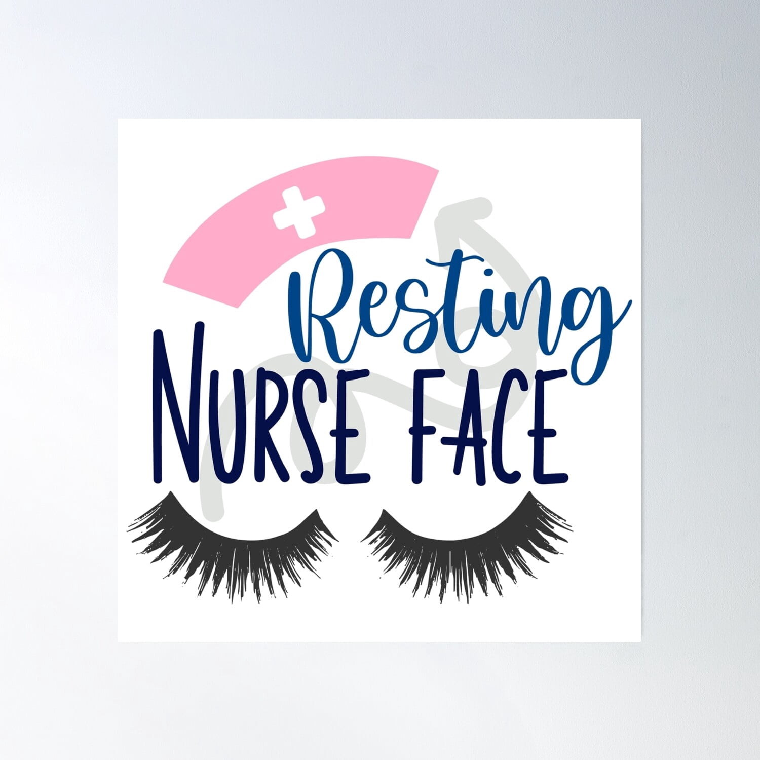 Nurse Quotes_Resting Nurse Face Poster Wall Art, Modern Wall Decor ...