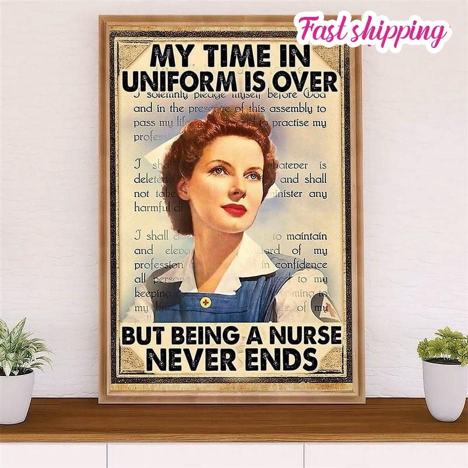 Nurse Retired Nurse Woman Nurse Female Nursing poster Wall Art Vertical ...
