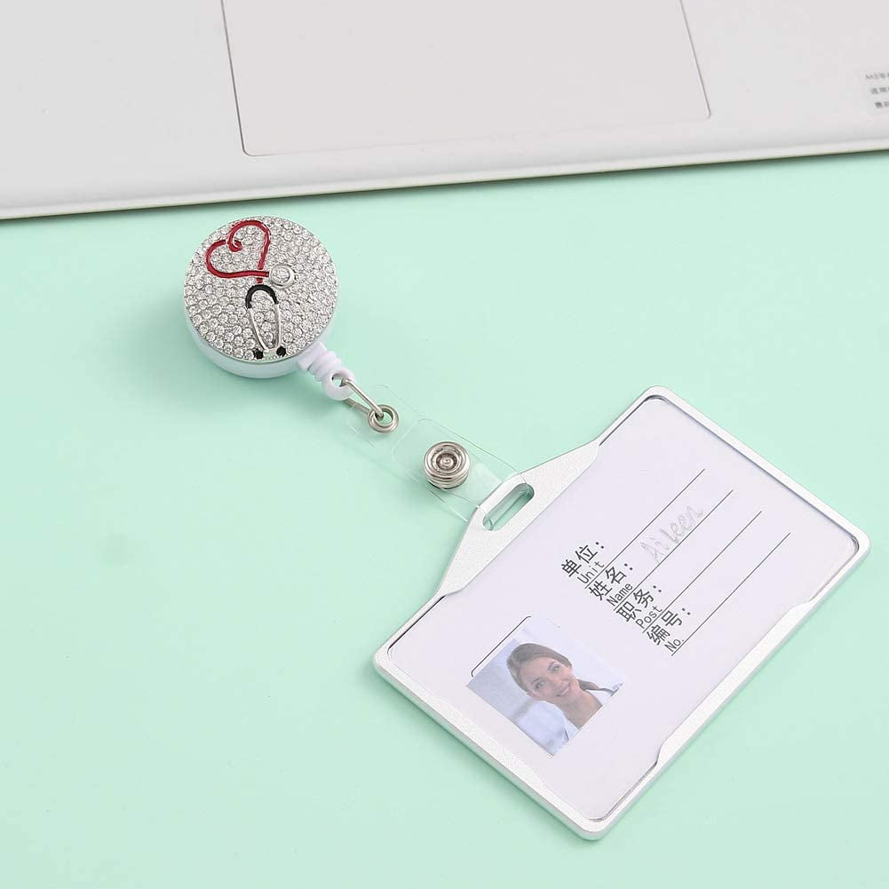 Nurse Retractable Badge Reel, Cute Badge Holder with Alligator Clip ...