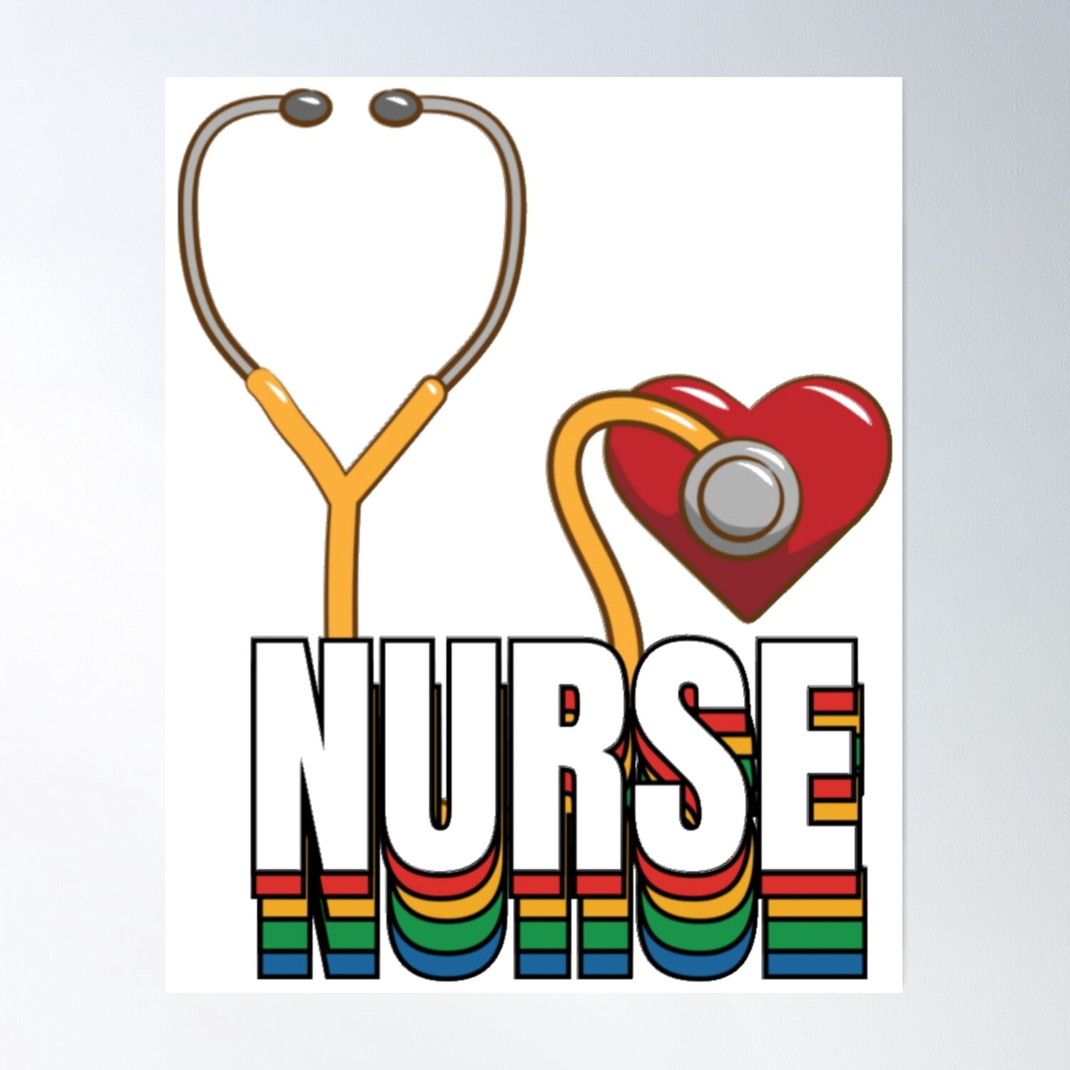 Nurse'S Stethoscope Poster Wall Art, Modern Wall Decor, 8x12 UNFRAMED ...