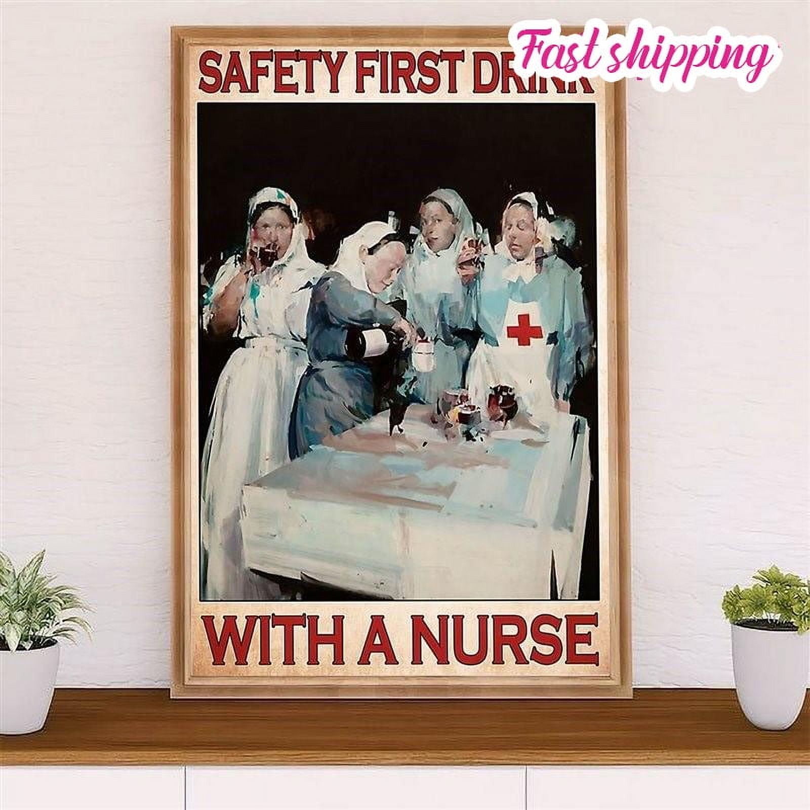 Nurse Safety First Woman Nurse Female Nursing poster Wall Art Vertical ...