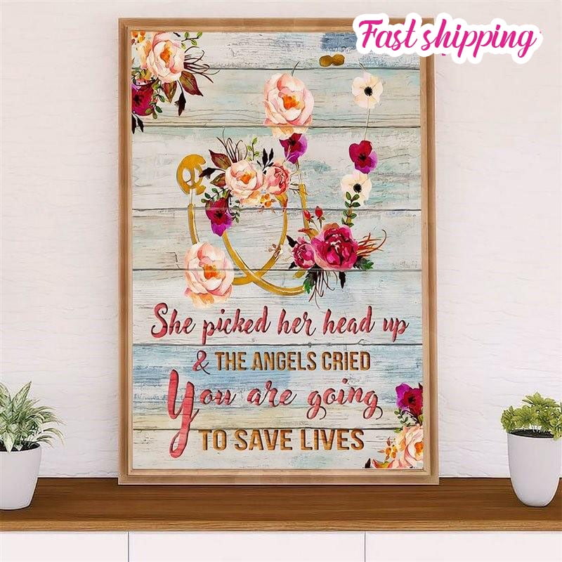 Nurse Save Lives Woman Nurse Female Nursing poster Wall Art Vertical 16 ...