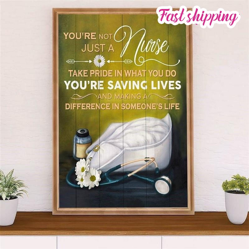Nurse Saving Lives Woman Nurse Female Nursing poster Wall Art Vertical ...