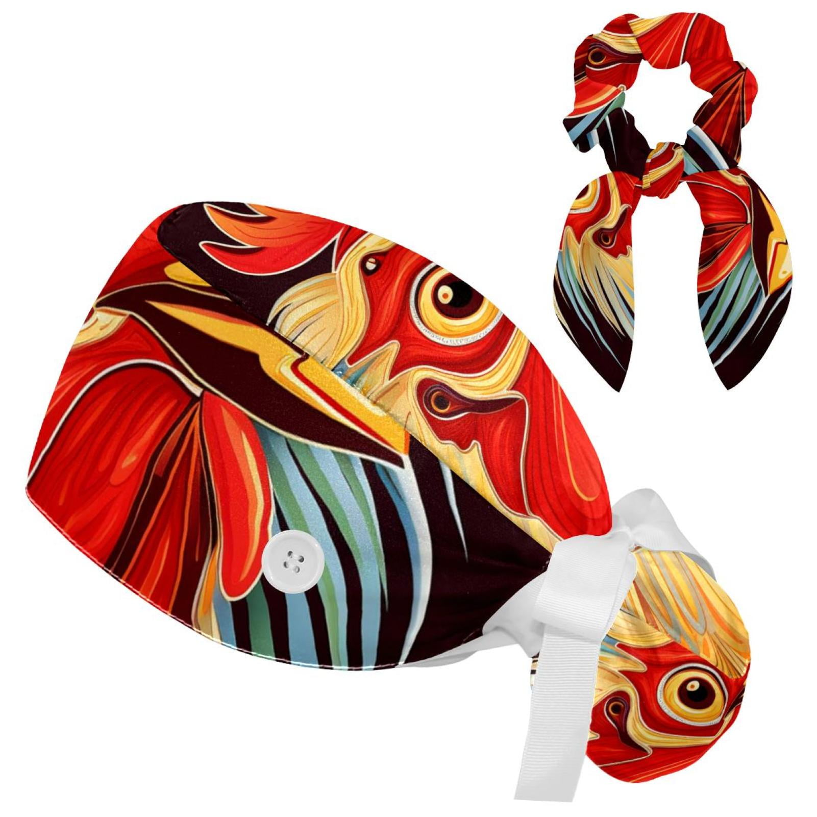 Nurse Scrub Caps,Scrub Hats with Buttons and Cotton Sweatband,Farm ...