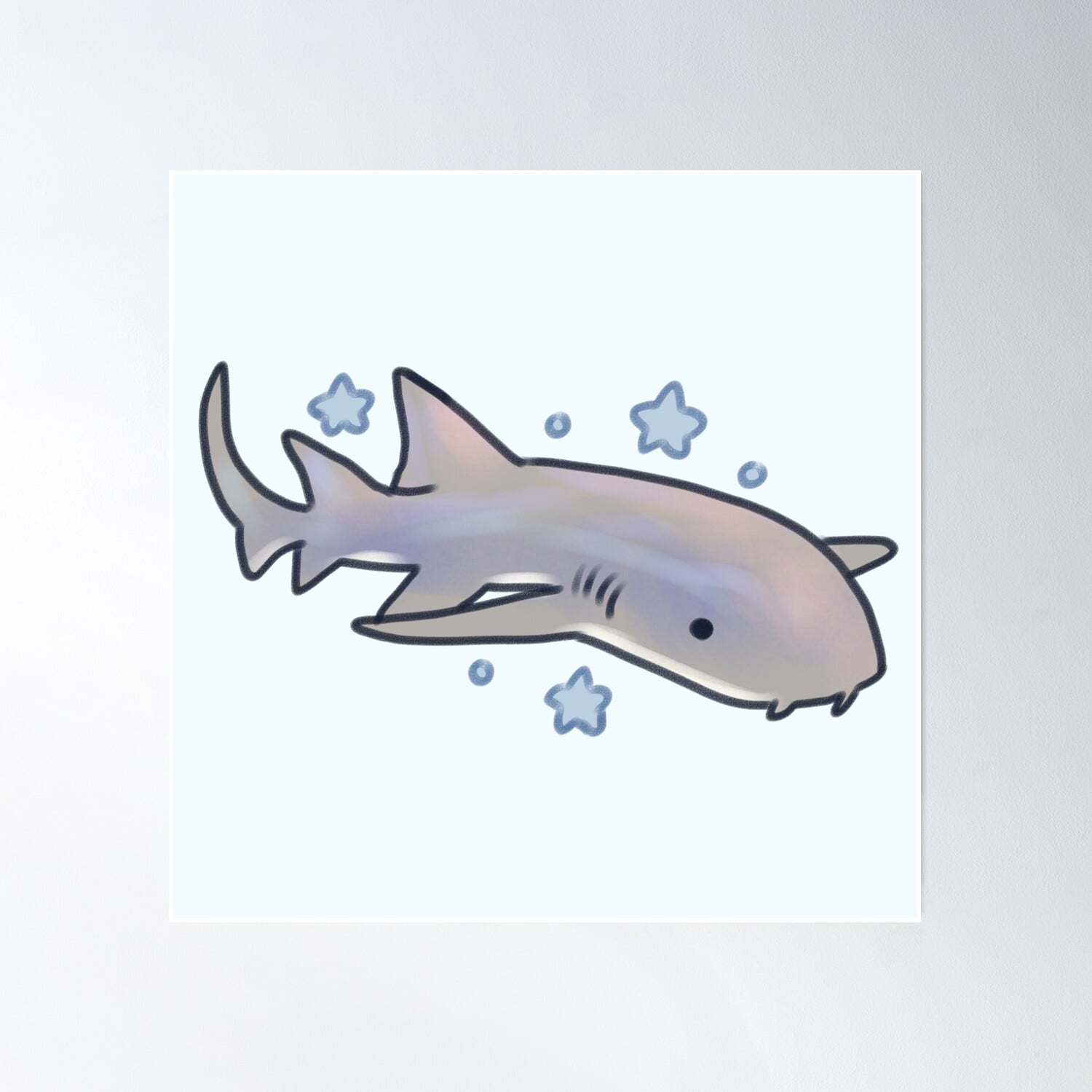 Nurse Shark Drawing Poster Wall Art, Modern Wall Decor, 24x24 UNFRAMED ...