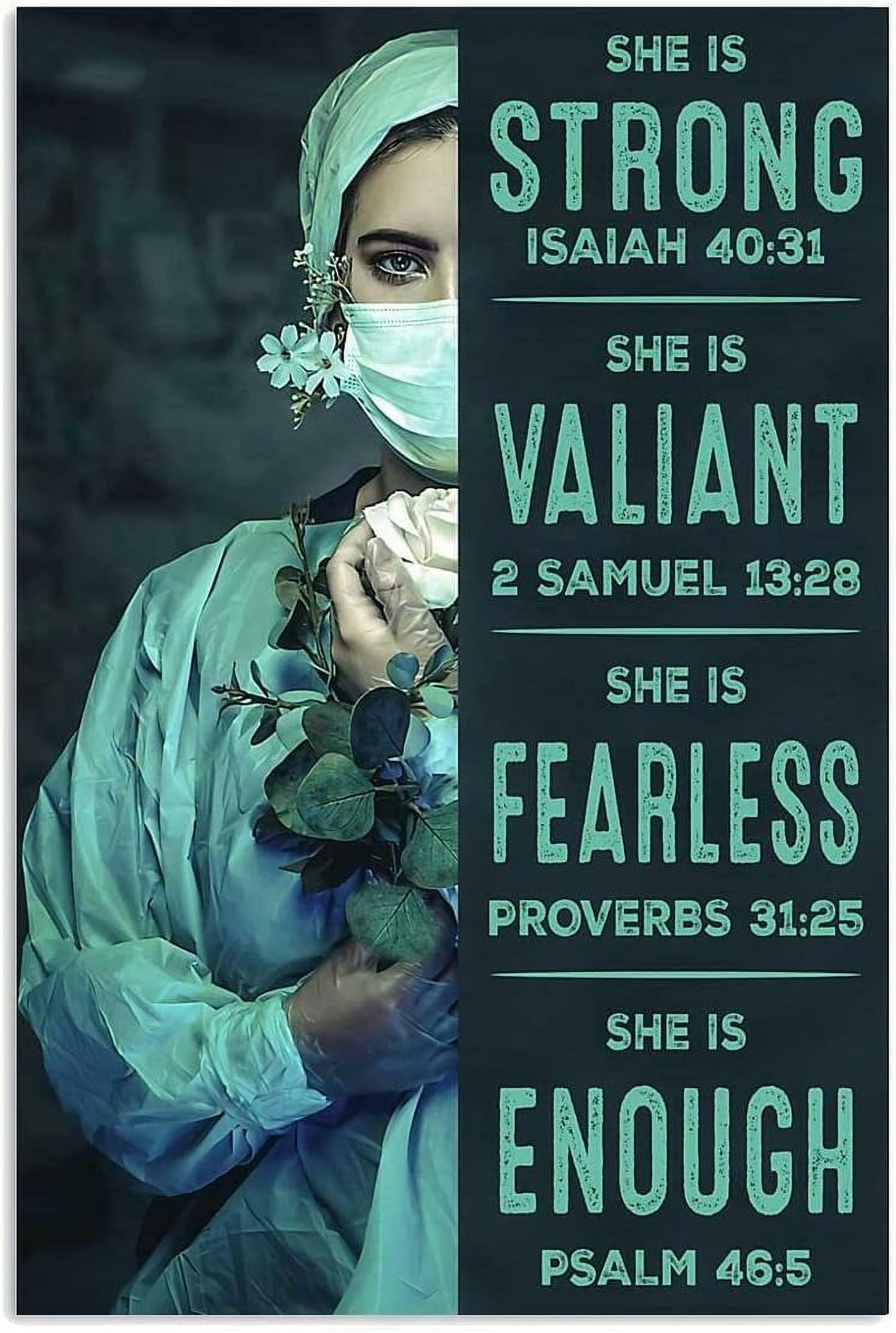 Nurse She is Strong She is Valiant Fearless Enough Metal Sign Decor ...