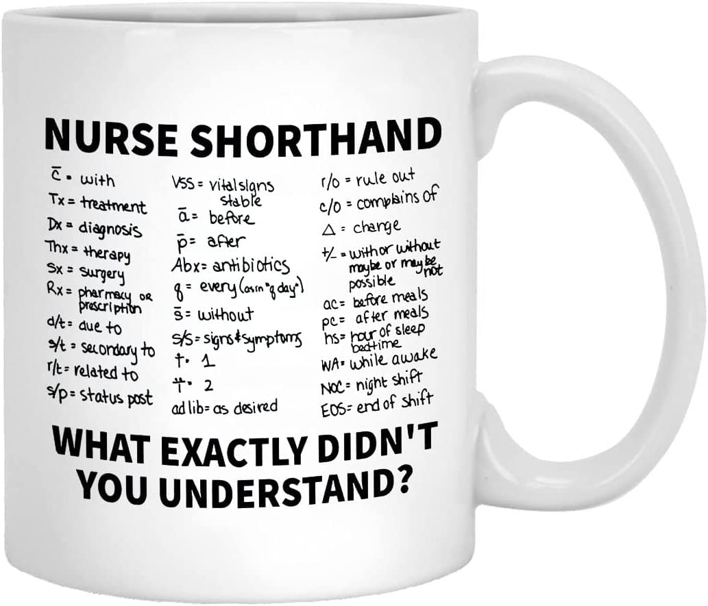 Nurse Shorthand Coffee Mug, Gifts For Nurse Registered Nurse Rn Cna ...