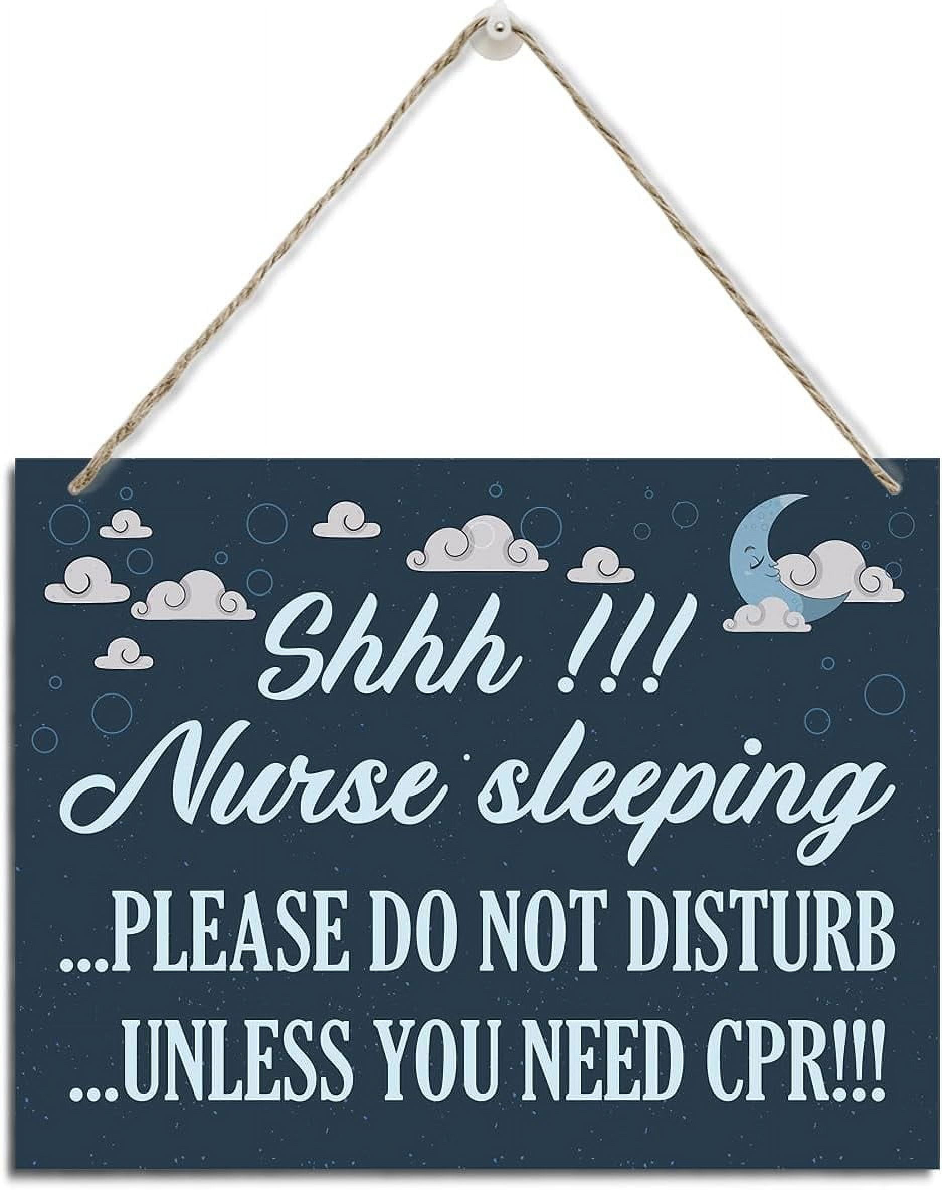 Nurse Sleeping Sign, Nurse Office Door Hanger, No Disturb Sign, Nurse ...