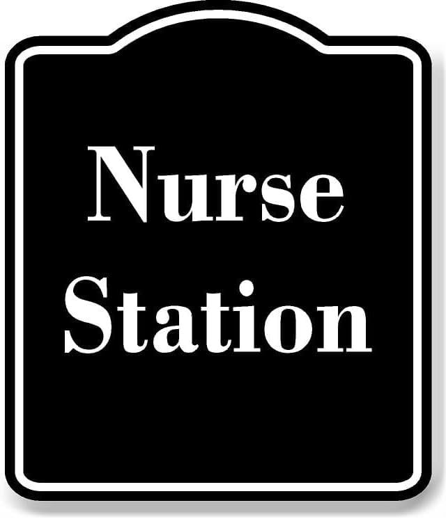 Nurse Station BLACK Aluminum Composite Sign 20''x24'' - Walmart.com