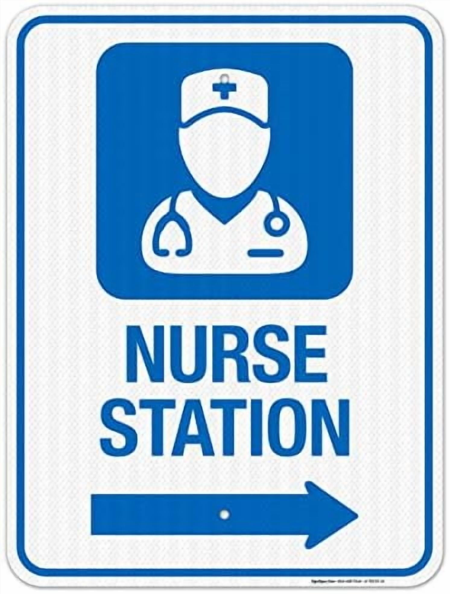 Nurse Station with Right Arrow Hospital Sign, 18x24 Inches, 3M EGP ...