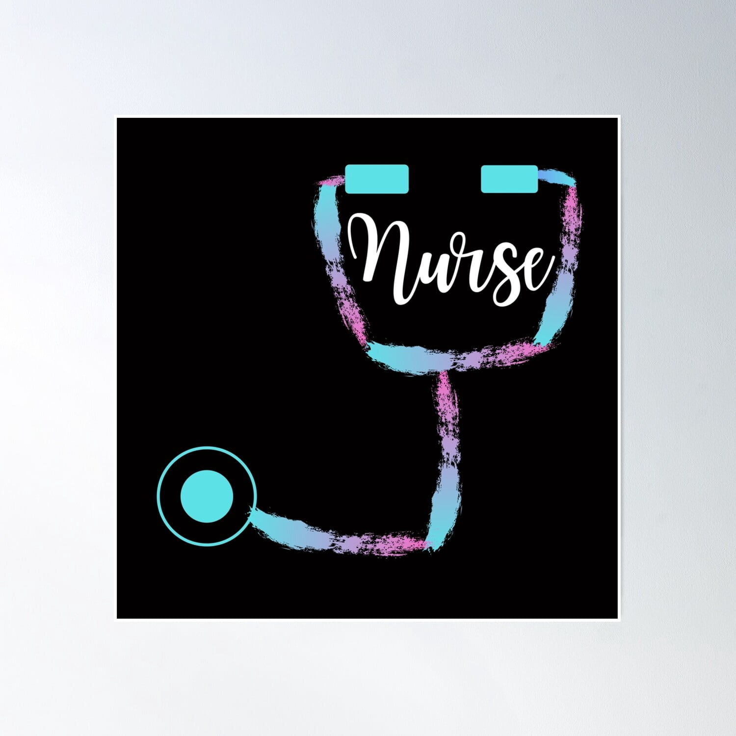 Nurse (Stethoscope) Poster Wall Art, Modern Wall Decor, 24x24 UNFRAMED ...
