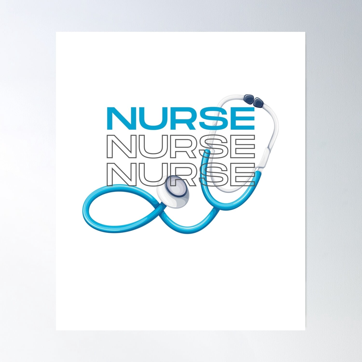 Nurse Stethoscope Poster Wall Art, Modern Wall Decor, 8x12 UNFRAMED ...