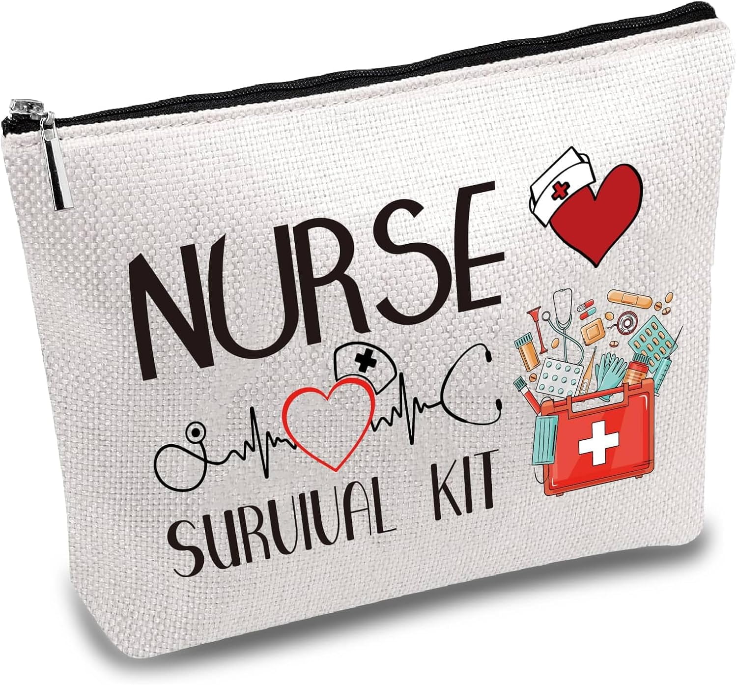 Nurse Survival Kit Bag Canvas Makeup Bags Nursing Cosmetic Bag Multi ...