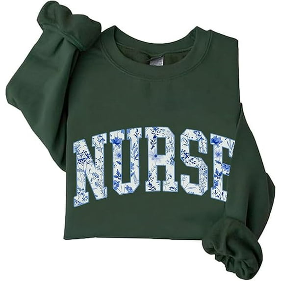 Nurse Sweatshirt Cute Floral Nurse Sweater Funny Nurse Life Crewneck ...