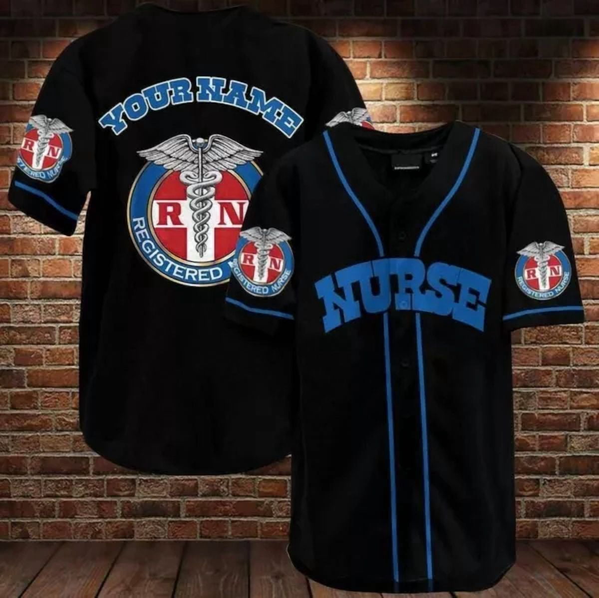 Nurse Symbol Custom Name Baseball Jersey h Shirt 3d s 5xl Men Dad ...
