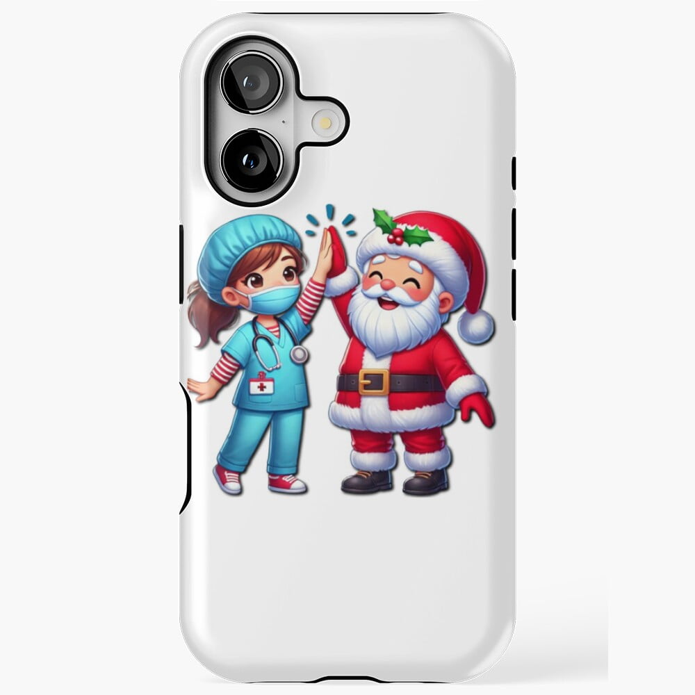 Nurse Team High Five Holiday Cheer Art for iPhone 17 11 12 13 14 15 16 ...