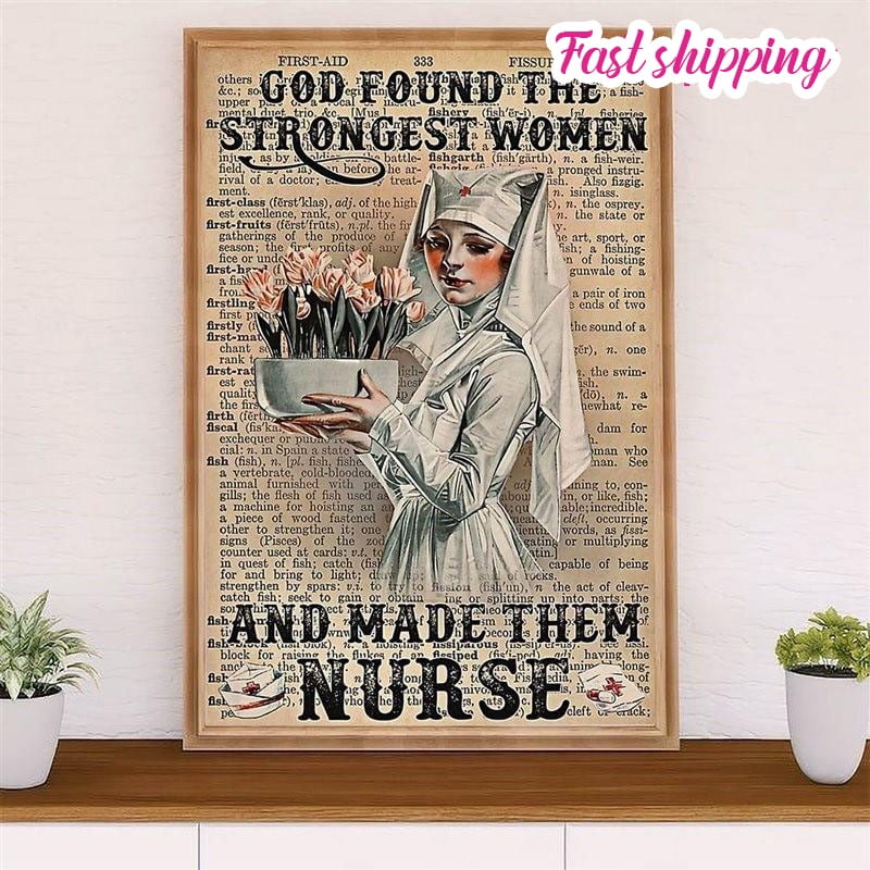 Nurse The Strongest Women Woman Nurse Female Nursing poster Wall Art ...