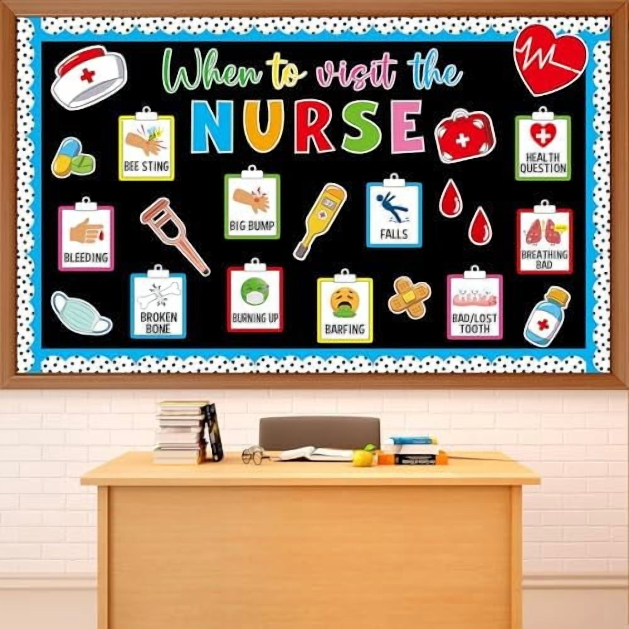 Nurse Theme Bulletin Board Set Decoration Health Posters Borders Paper ...