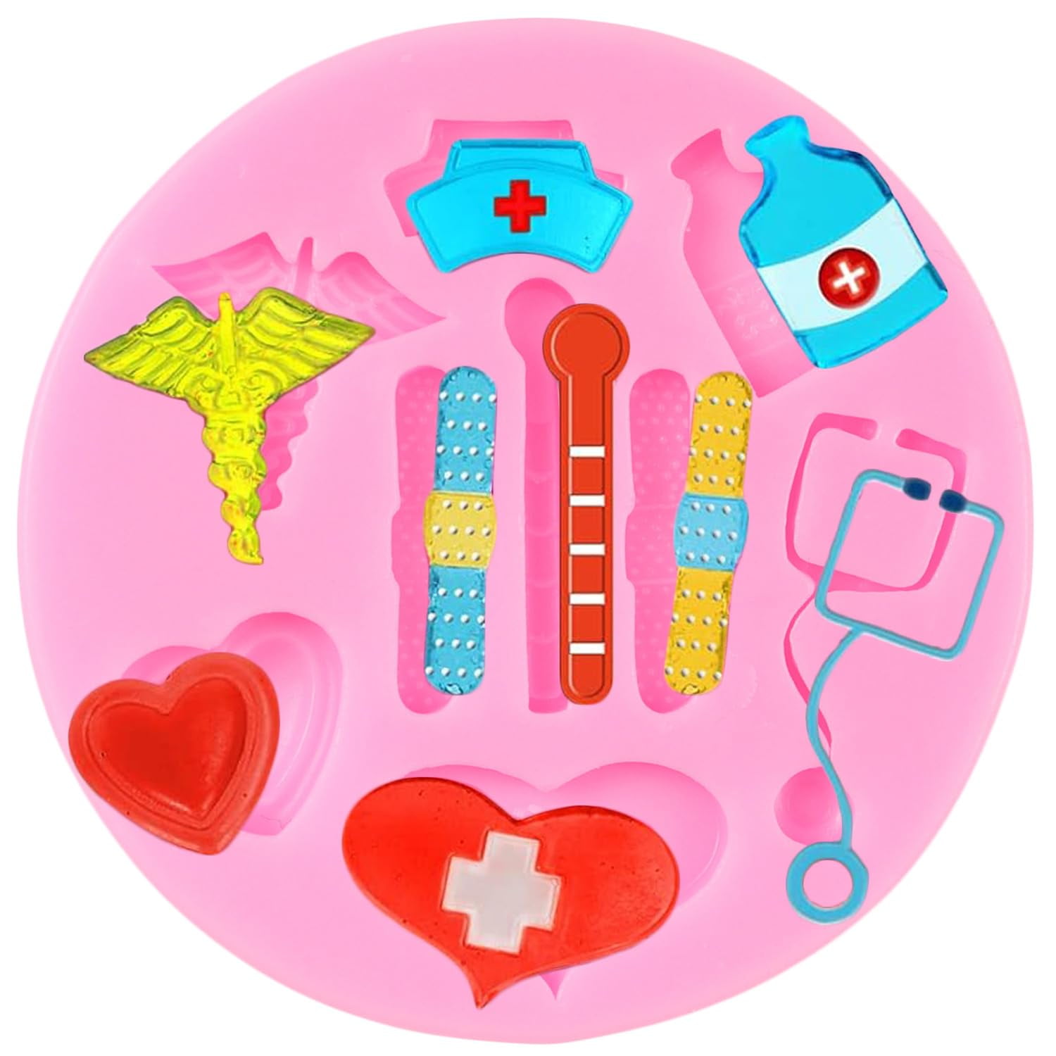 Nurse Theme Fondant Mold Nurse Hat Stethoscope H2FSDPill Bandage ...