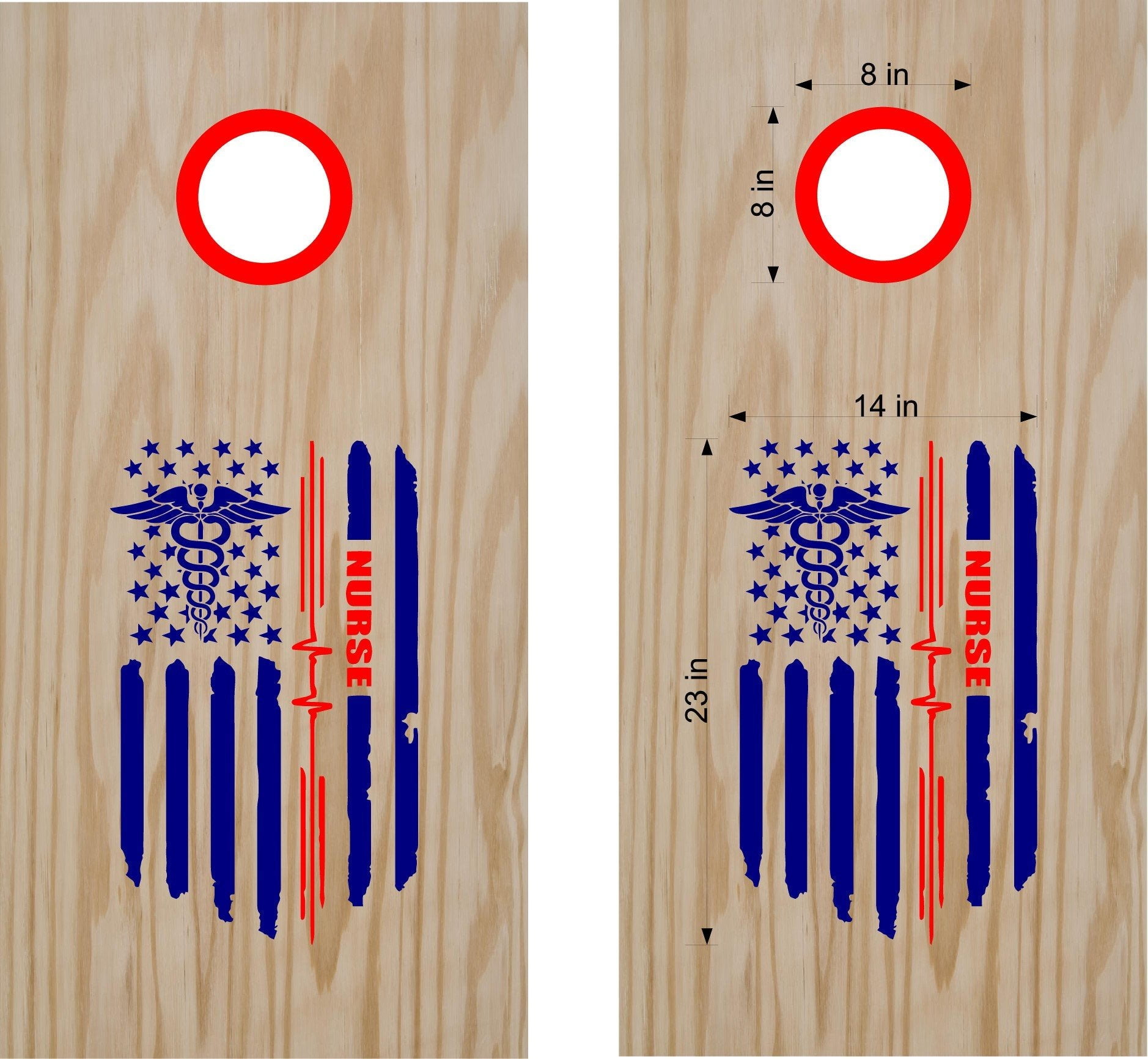 Nurse-Themed Cornhole Board Decals Bean Bag Toss Stickers for Game ...