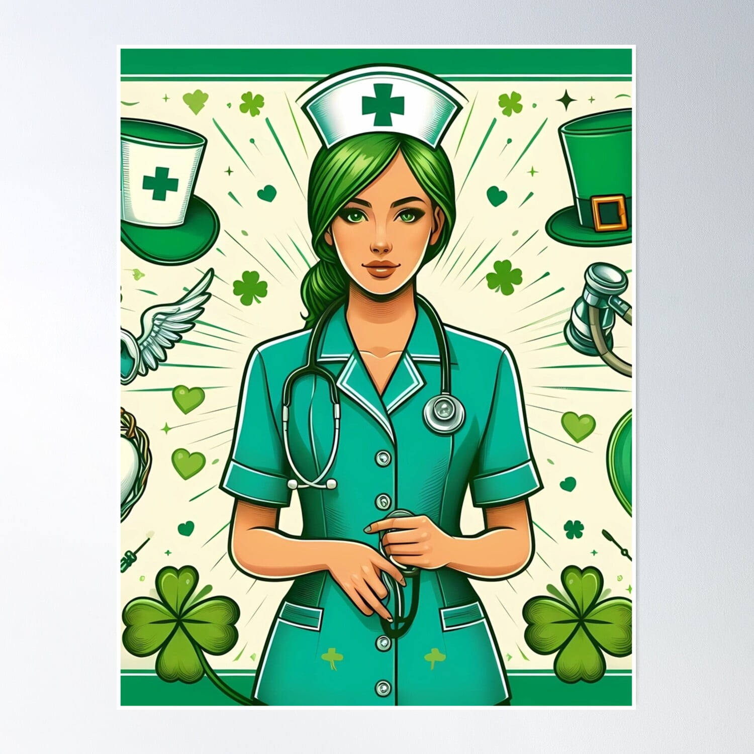 Nurse-Themed Drawings For Healthcare Heroes Poster Wall Art, Modern ...