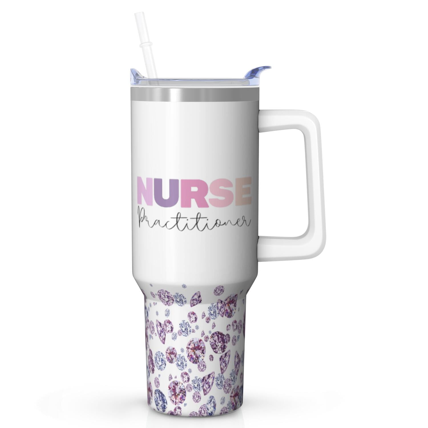 Nurse Tribe" 40oz Tumbler, Stainless Steel Cup with Handle for ...