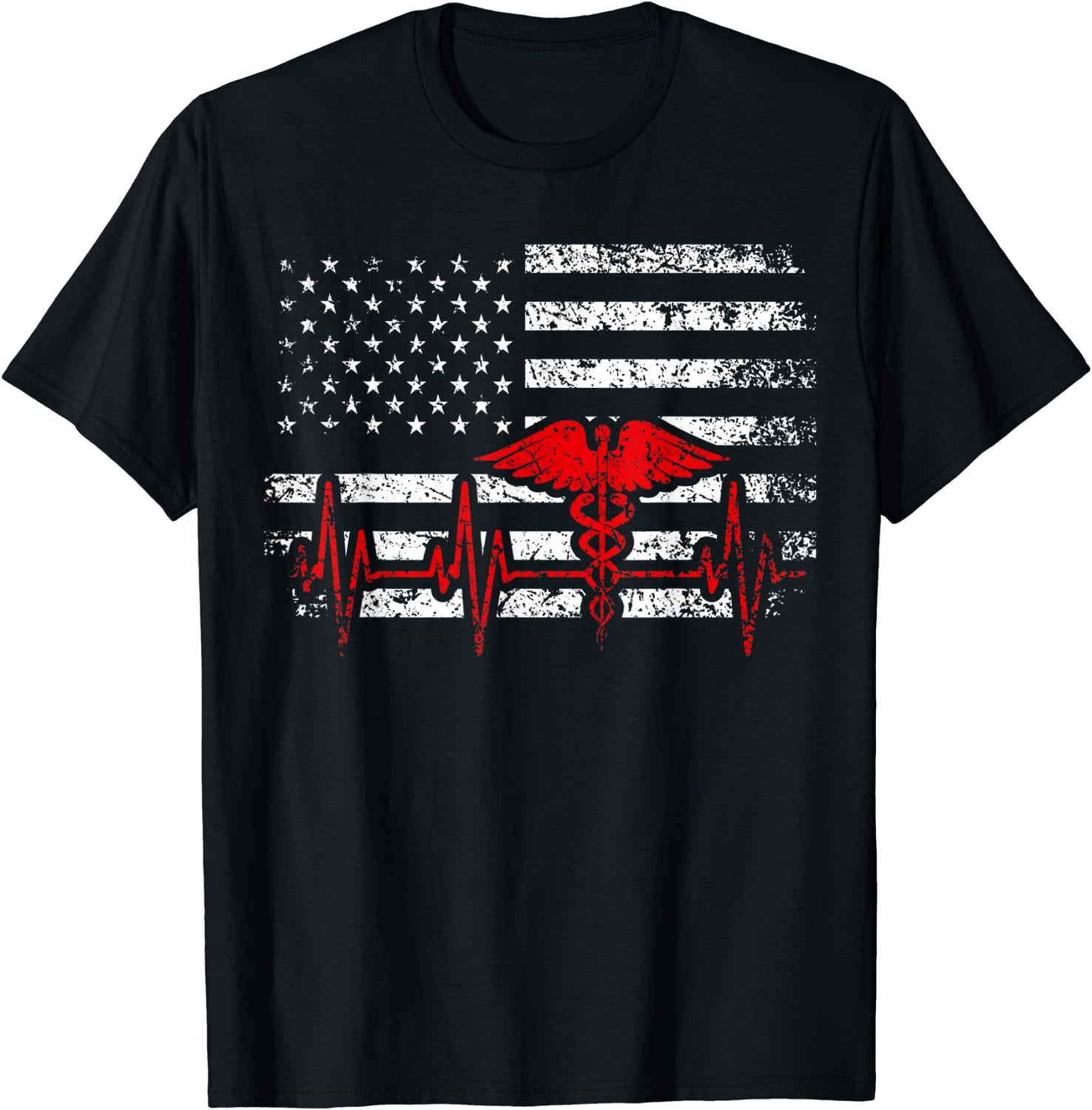 Nurse Tshirt American Flag Tee Nursing School Graduation Gifts Black ...