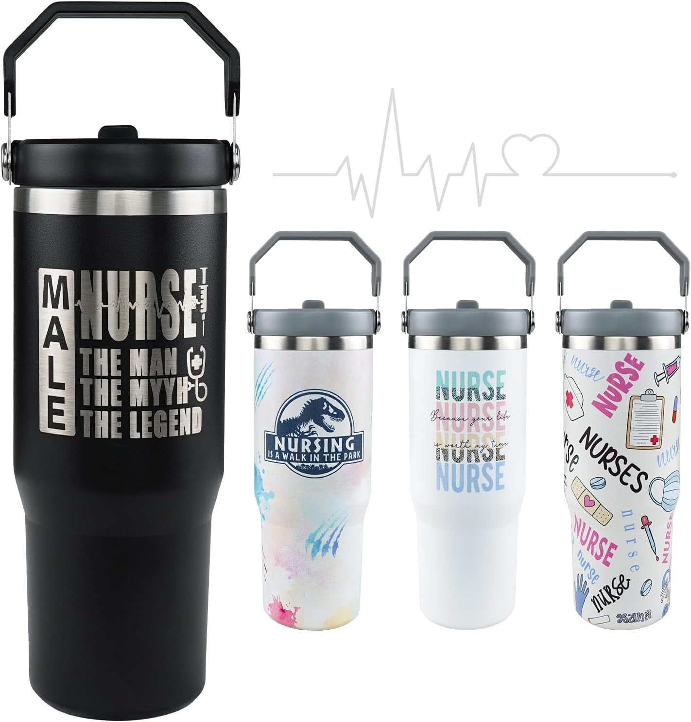 Nurse Tumbler - Nurse Cups Male Nurse Gifts For Men - 30 Oz Insulated ...