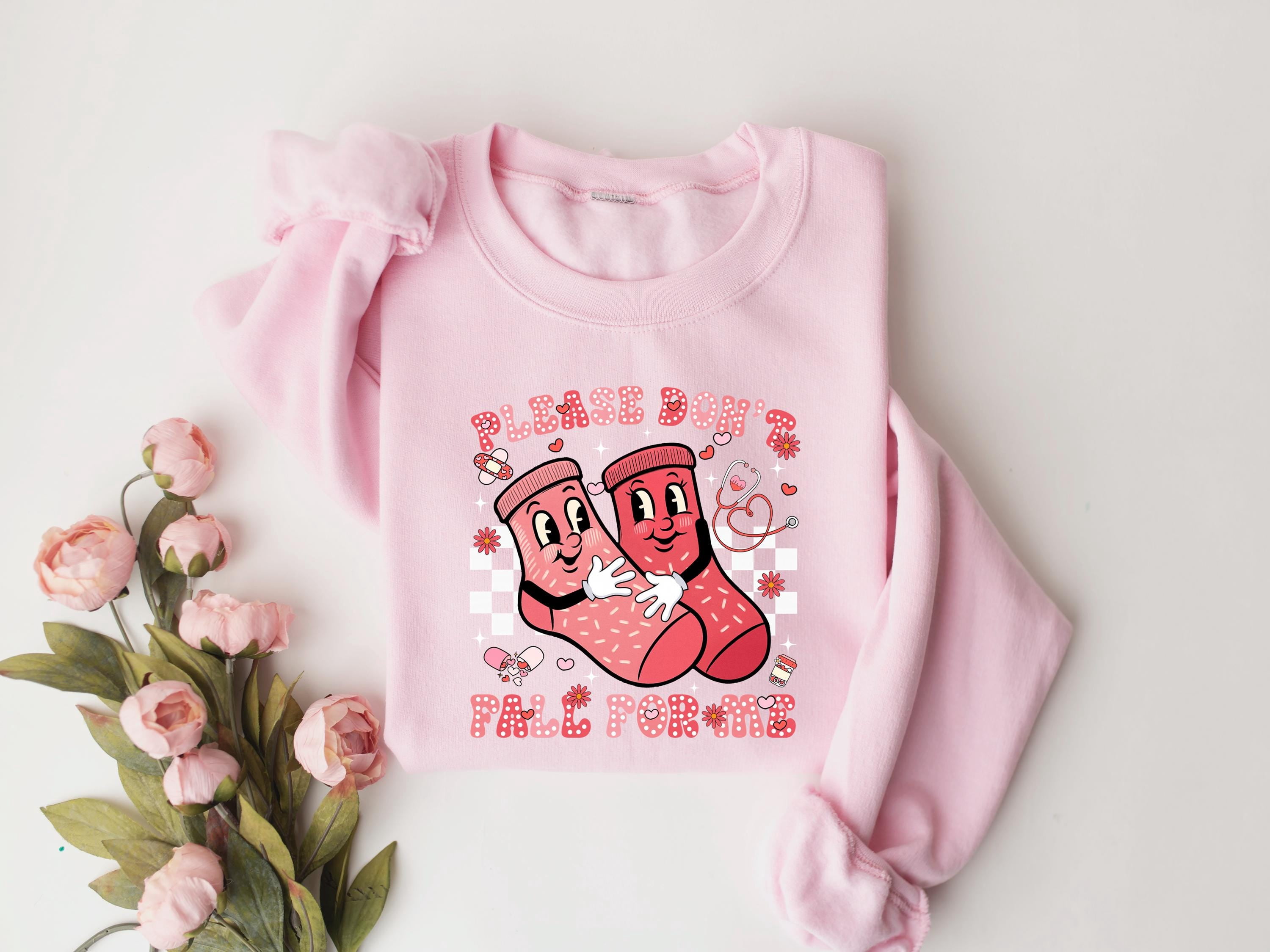 Nurse Valentine Sweatshirt, Funny Fall Prevention Crewneck, Healthcare ...