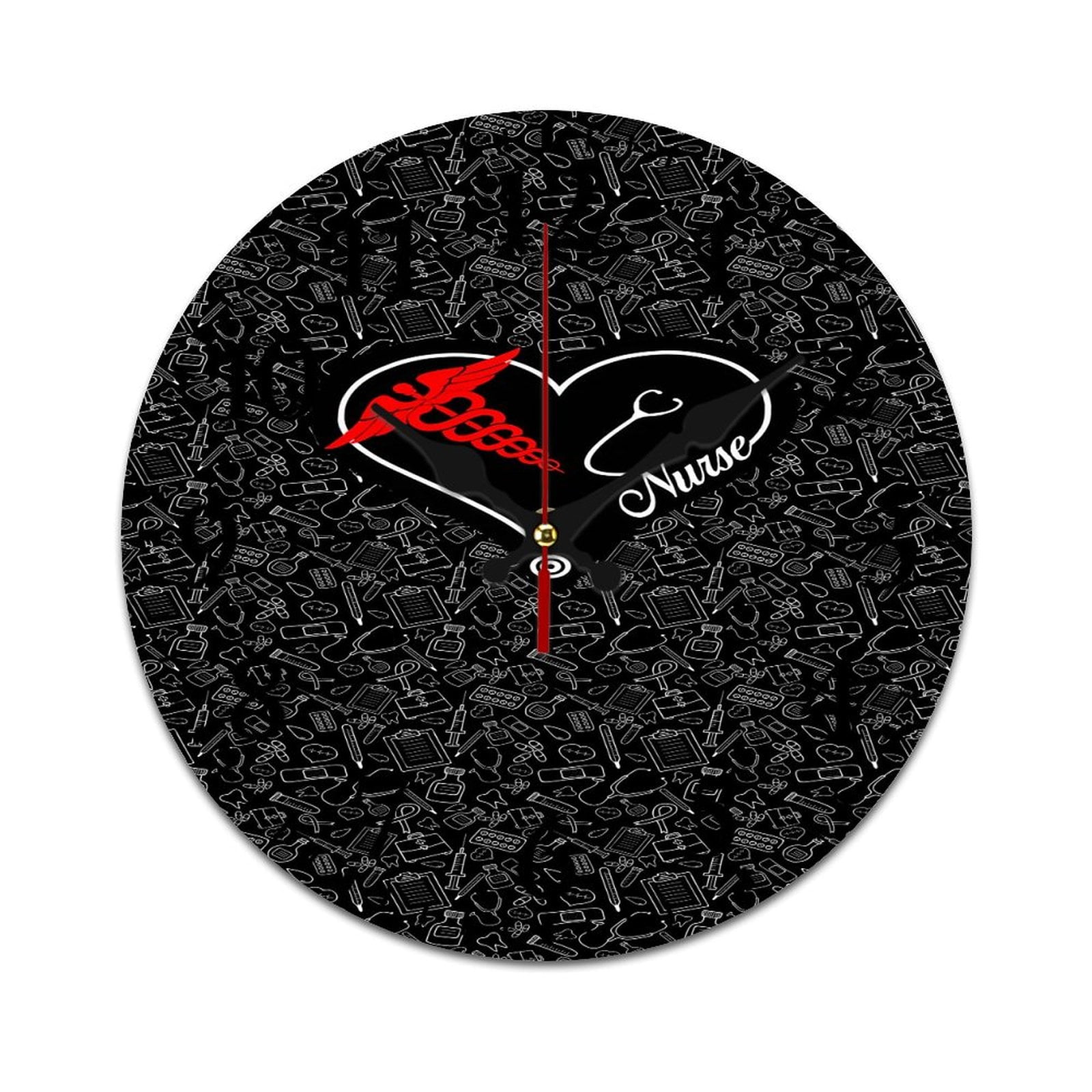 Nurse Valentine's Day Wall Clock Modern Design Clocks Wall Hanging Home ...